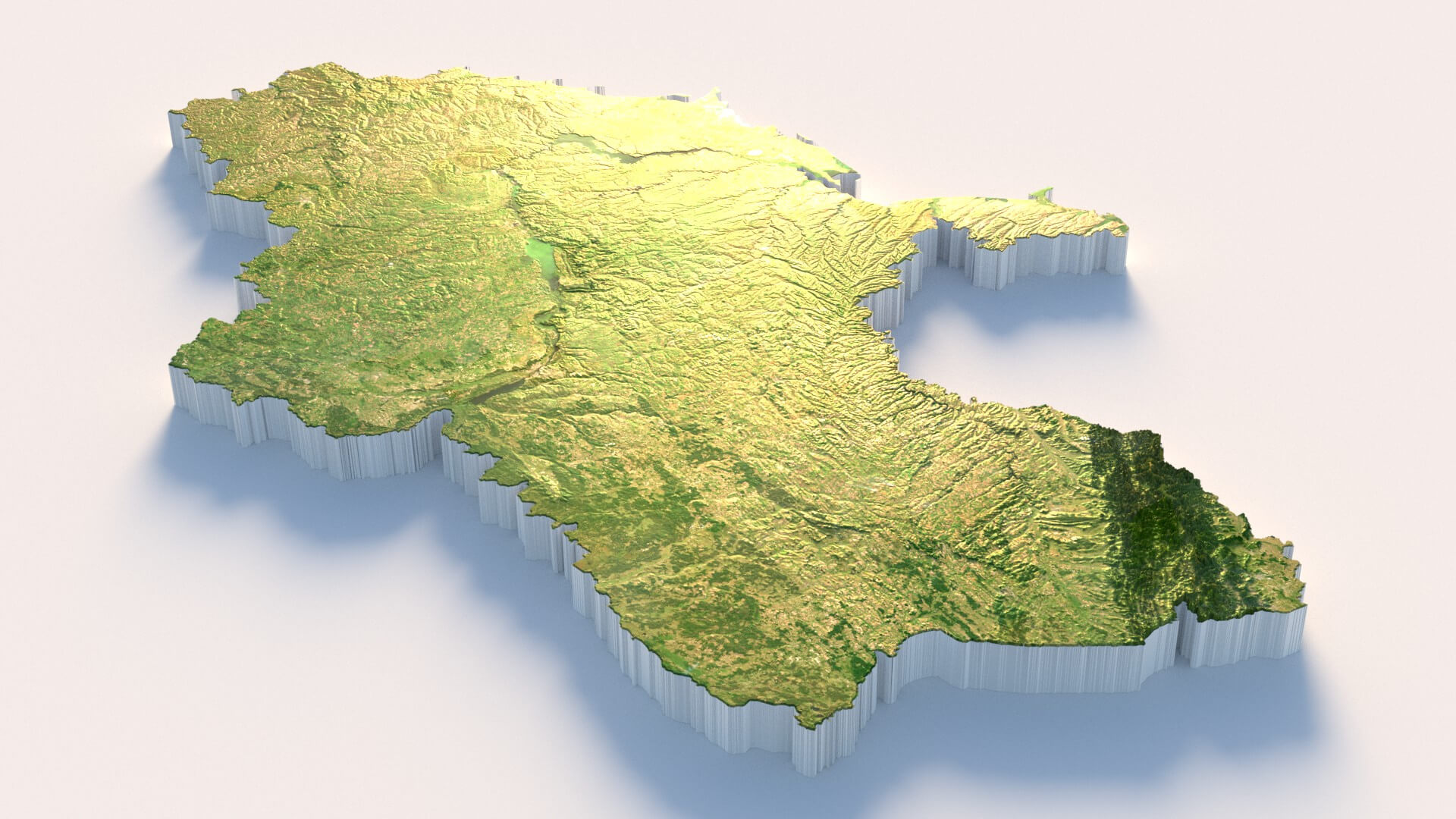 Ukraine Terrain Map - 3D Model by 3dstudio