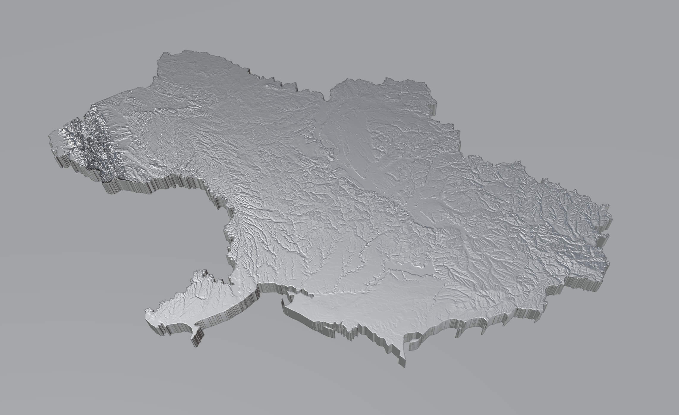 Ukraine Terrain Map - 3D Model by 3dstudio