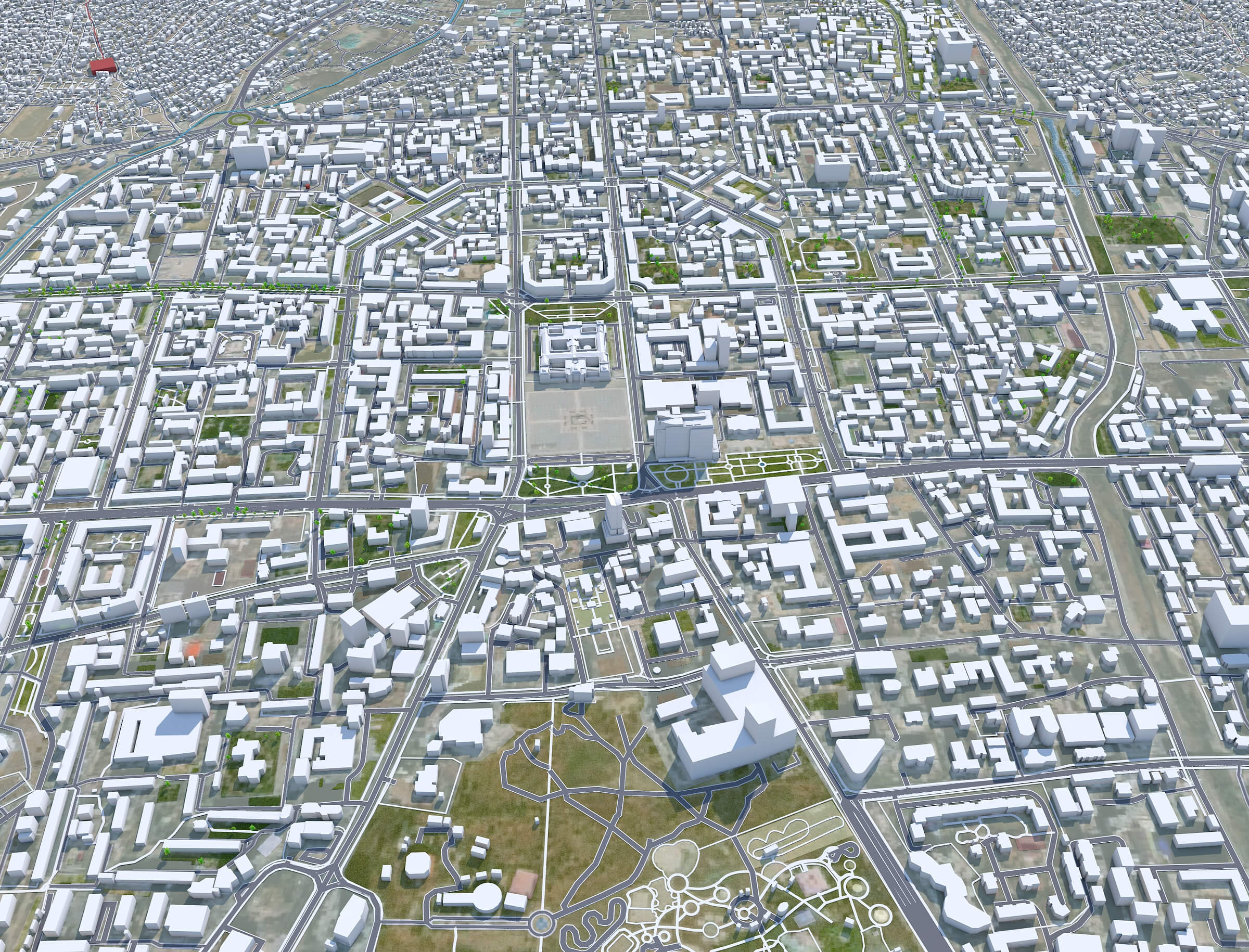 Ulaanbaatar City Mongolia 3D Model 50km by 3dstudio