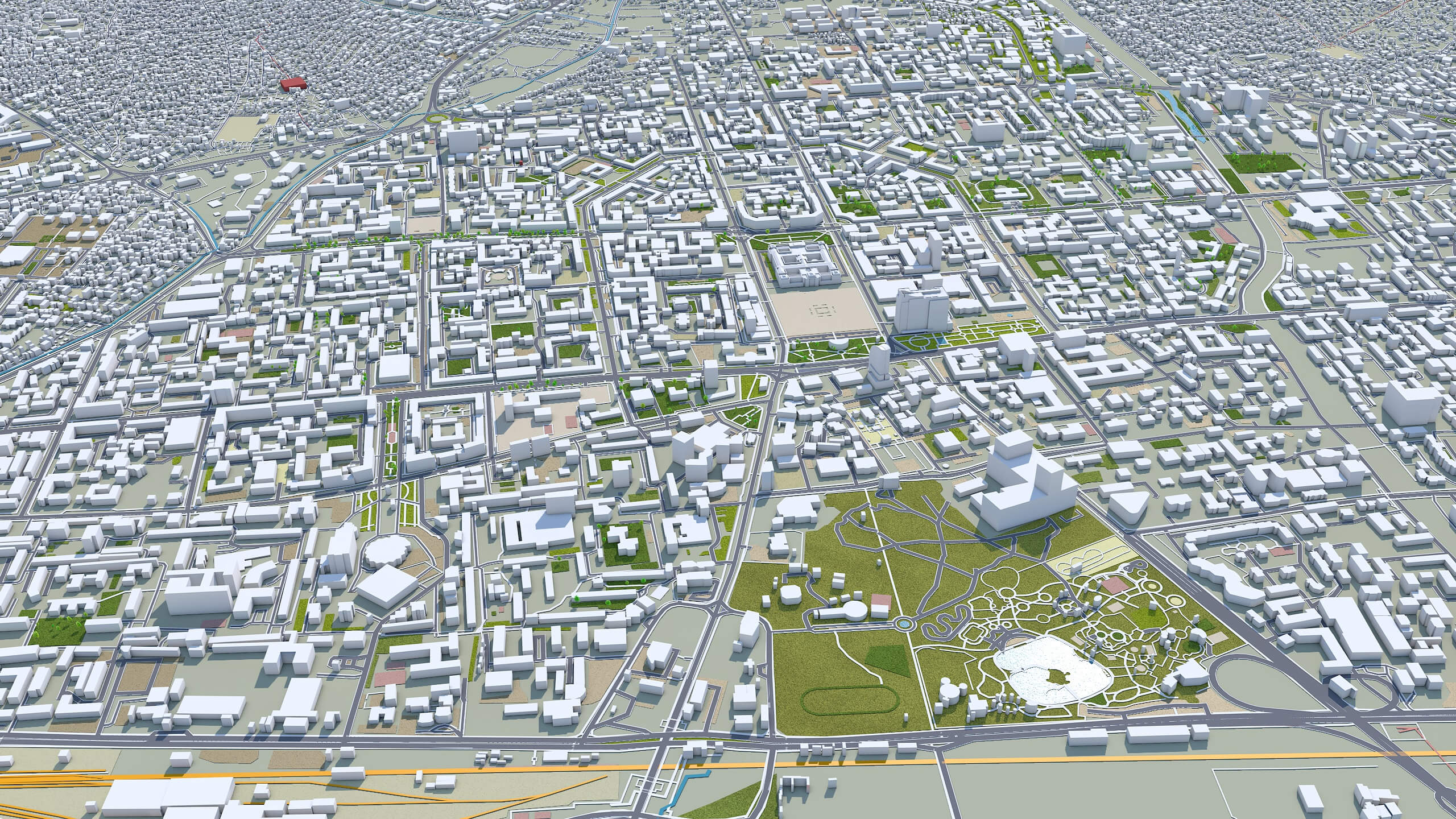 Ulaanbaatar City Mongolia 3D Model 50km by 3dstudio