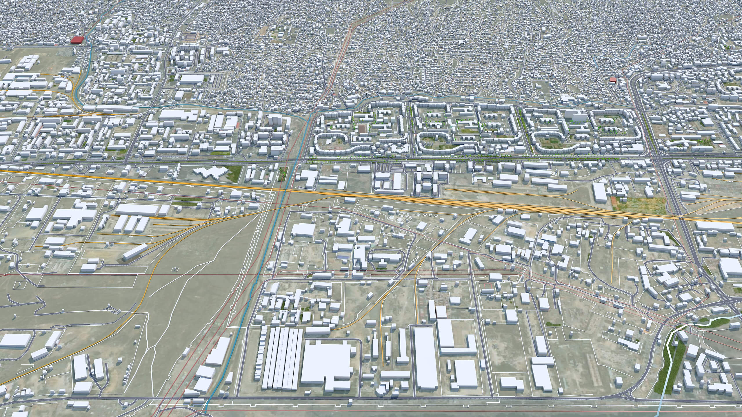 Ulaanbaatar City Mongolia 3D Model 50km by 3dstudio
