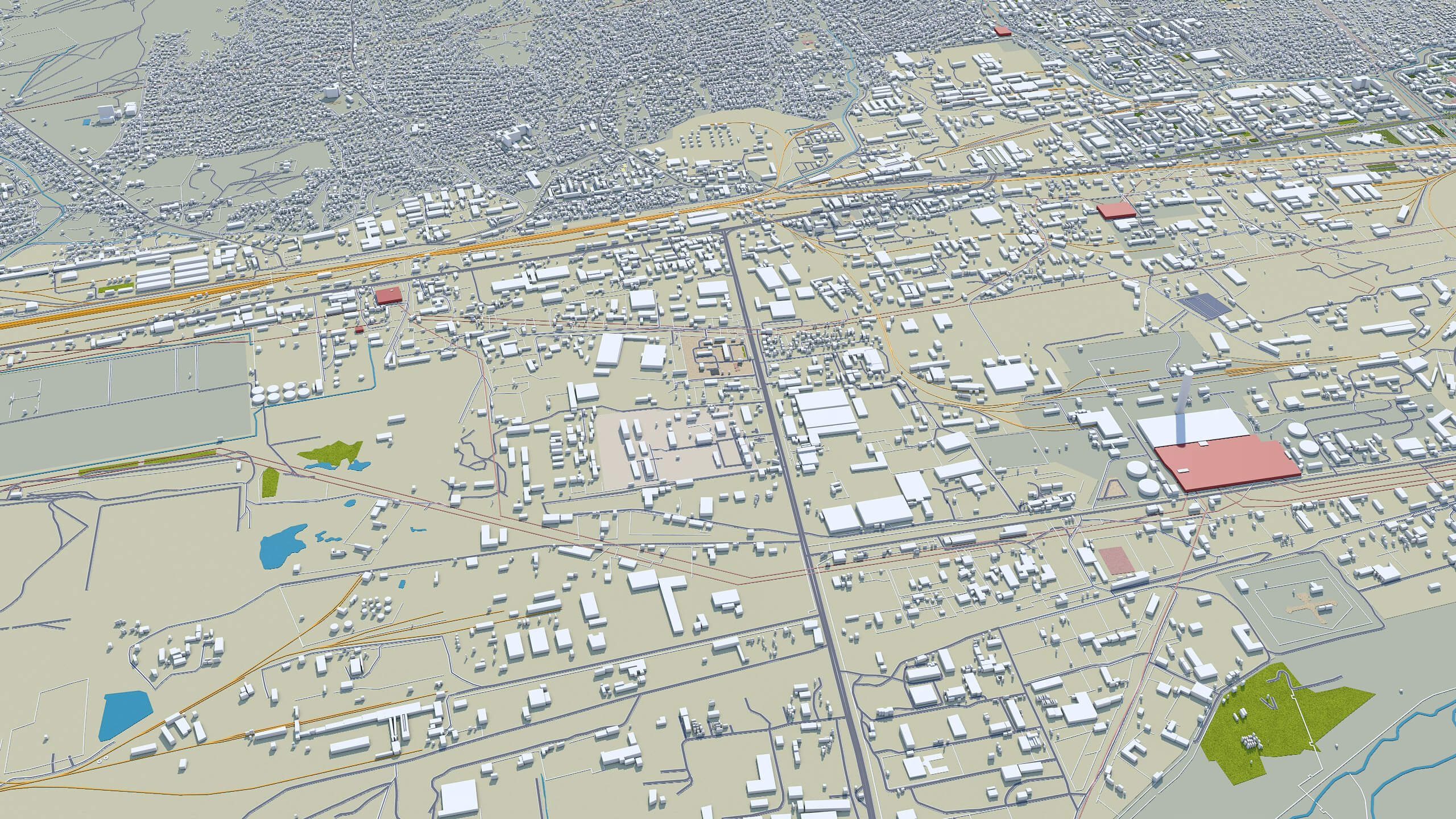 Ulaanbaatar City Mongolia 3D Model 50km by 3dstudio