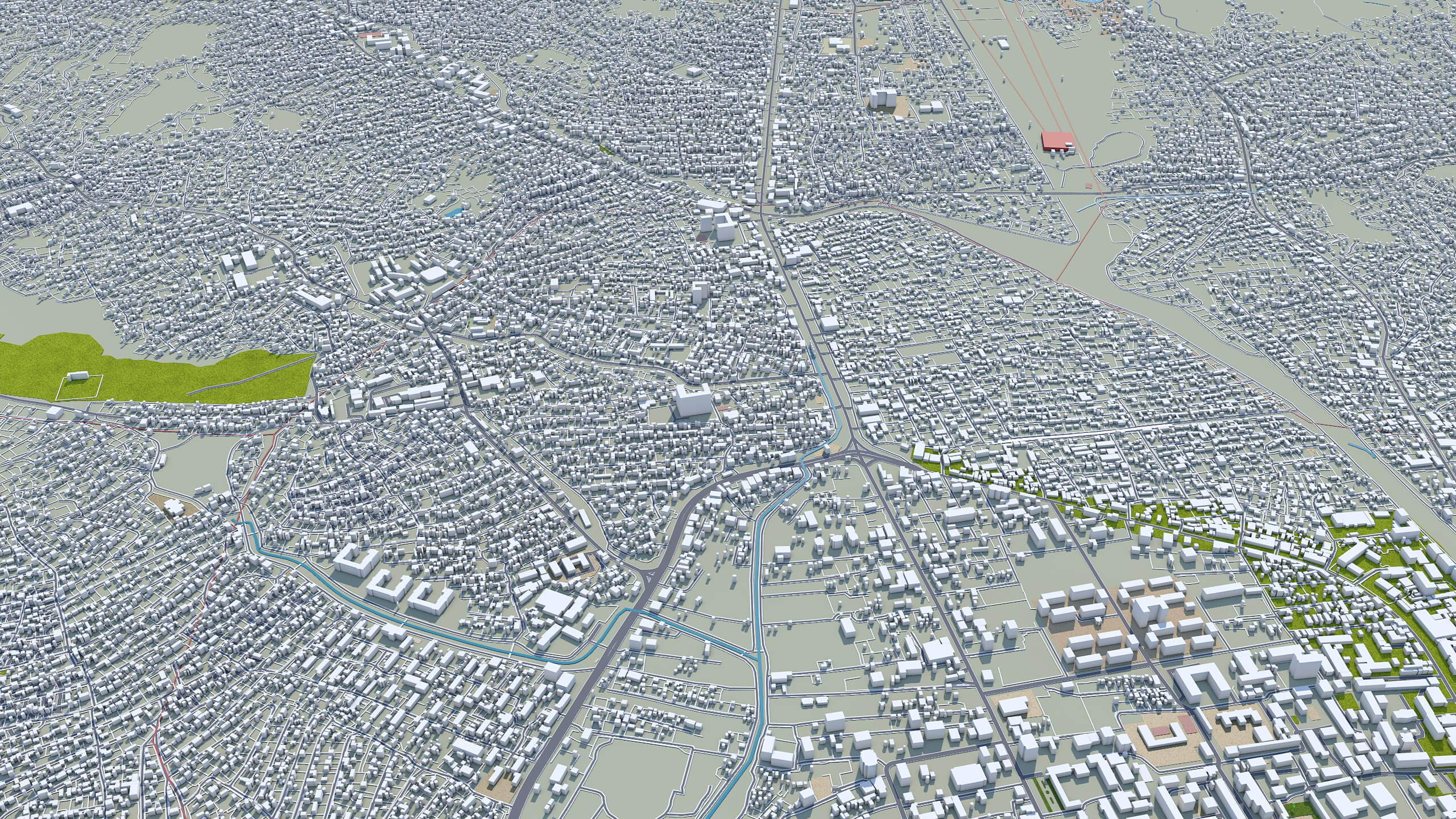 Ulaanbaatar City Mongolia 3D Model 50km by 3dstudio