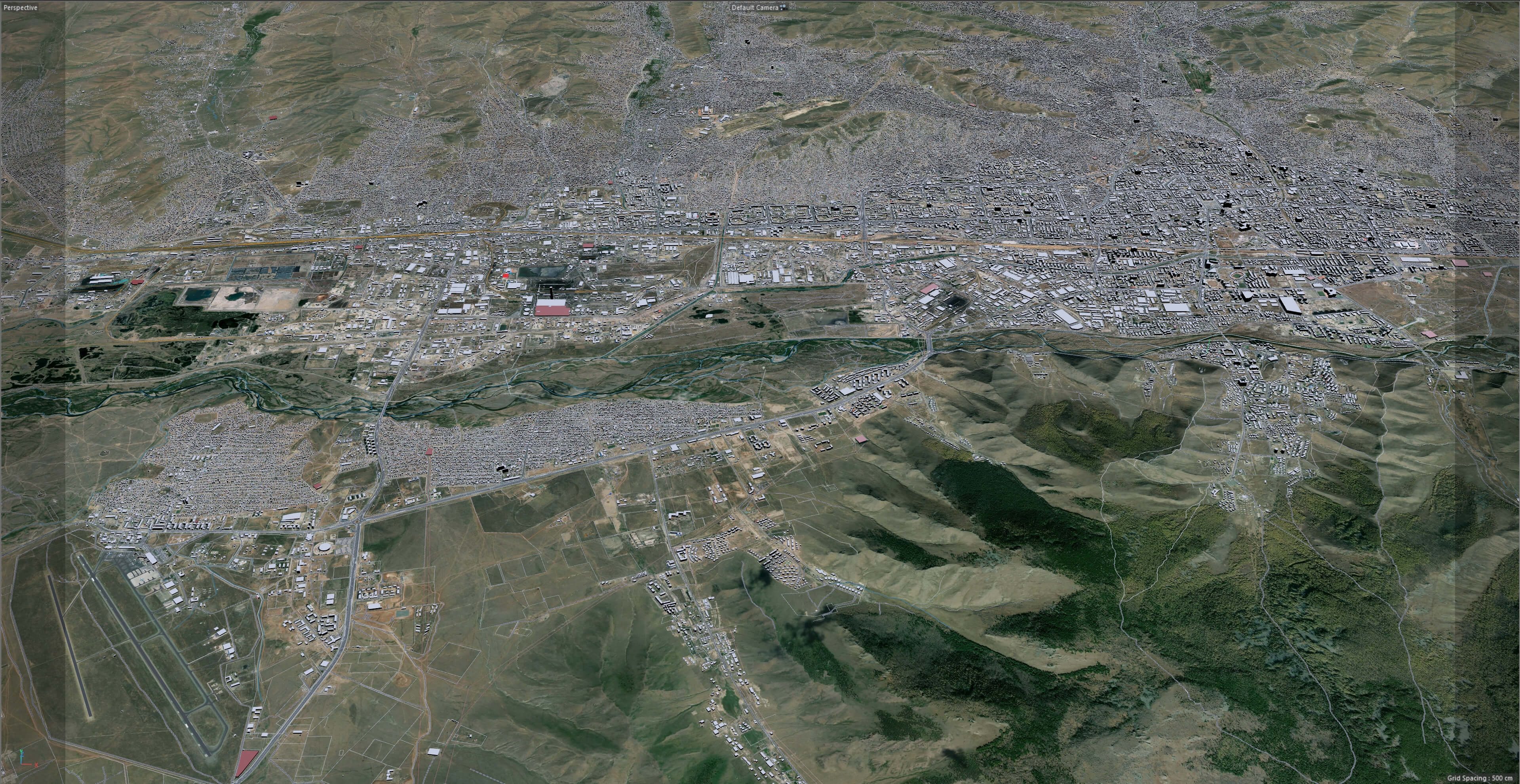 Ulaanbaatar City Mongolia 3D Model 50km by 3dstudio