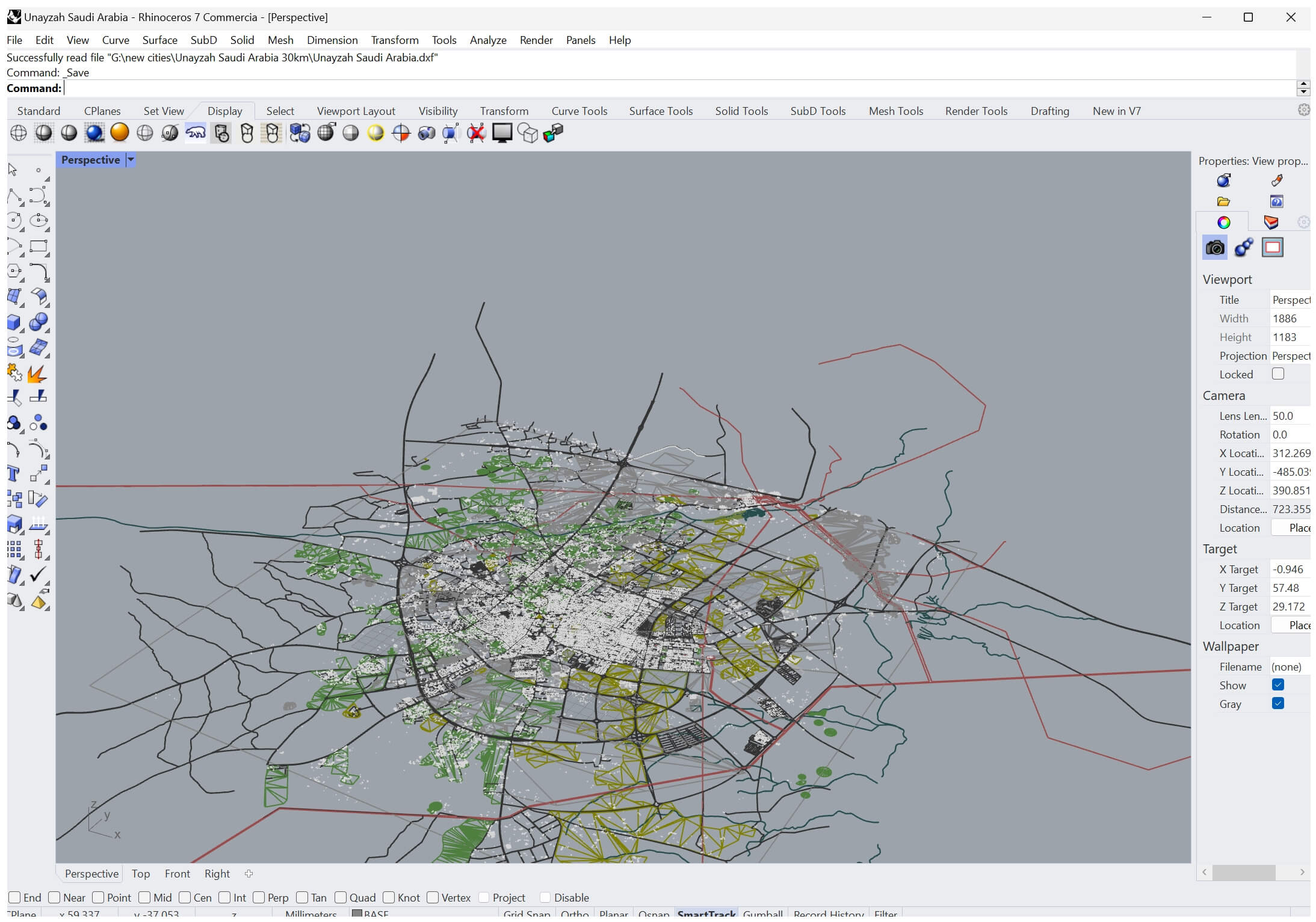 Unayzah City Saudi Arabia 3D Model 30km by 3dstudio