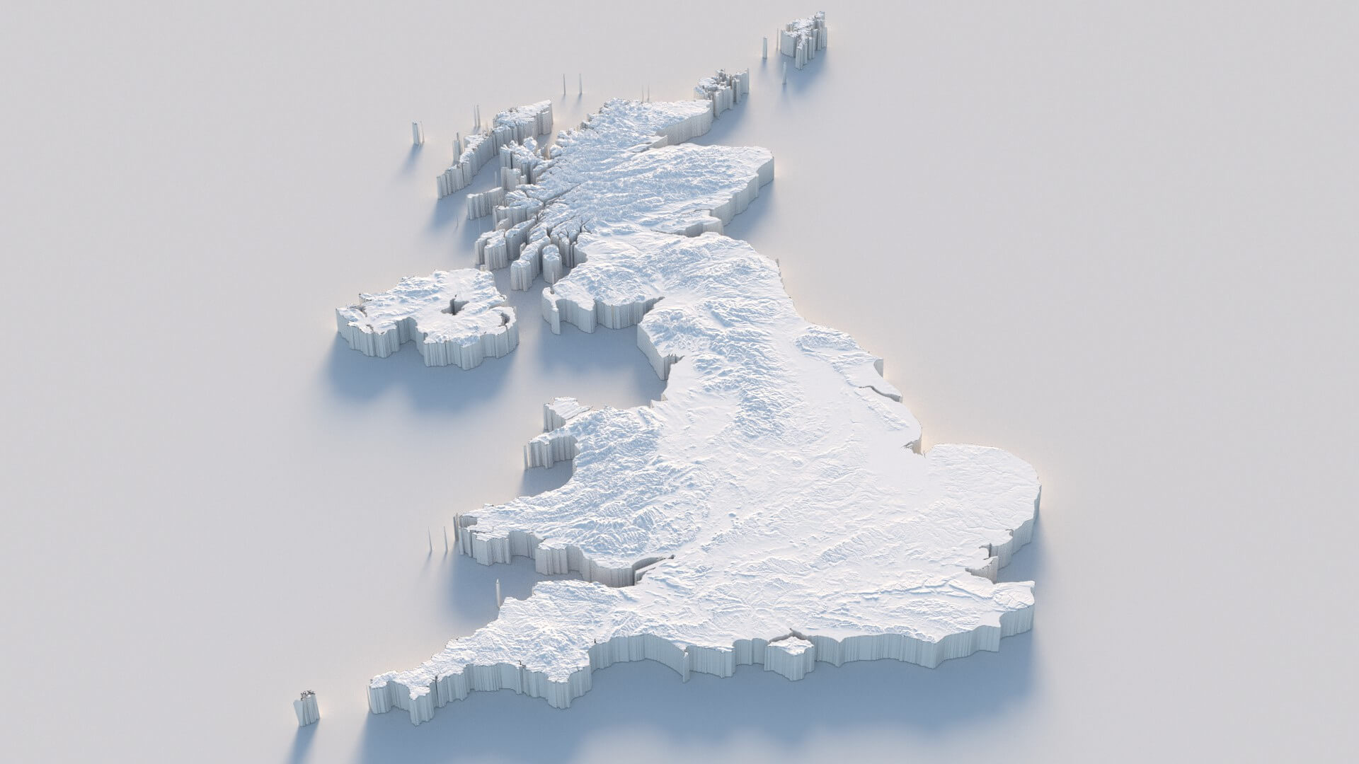 United Kingdom Terrain Map - 3D Model by 3dstudio