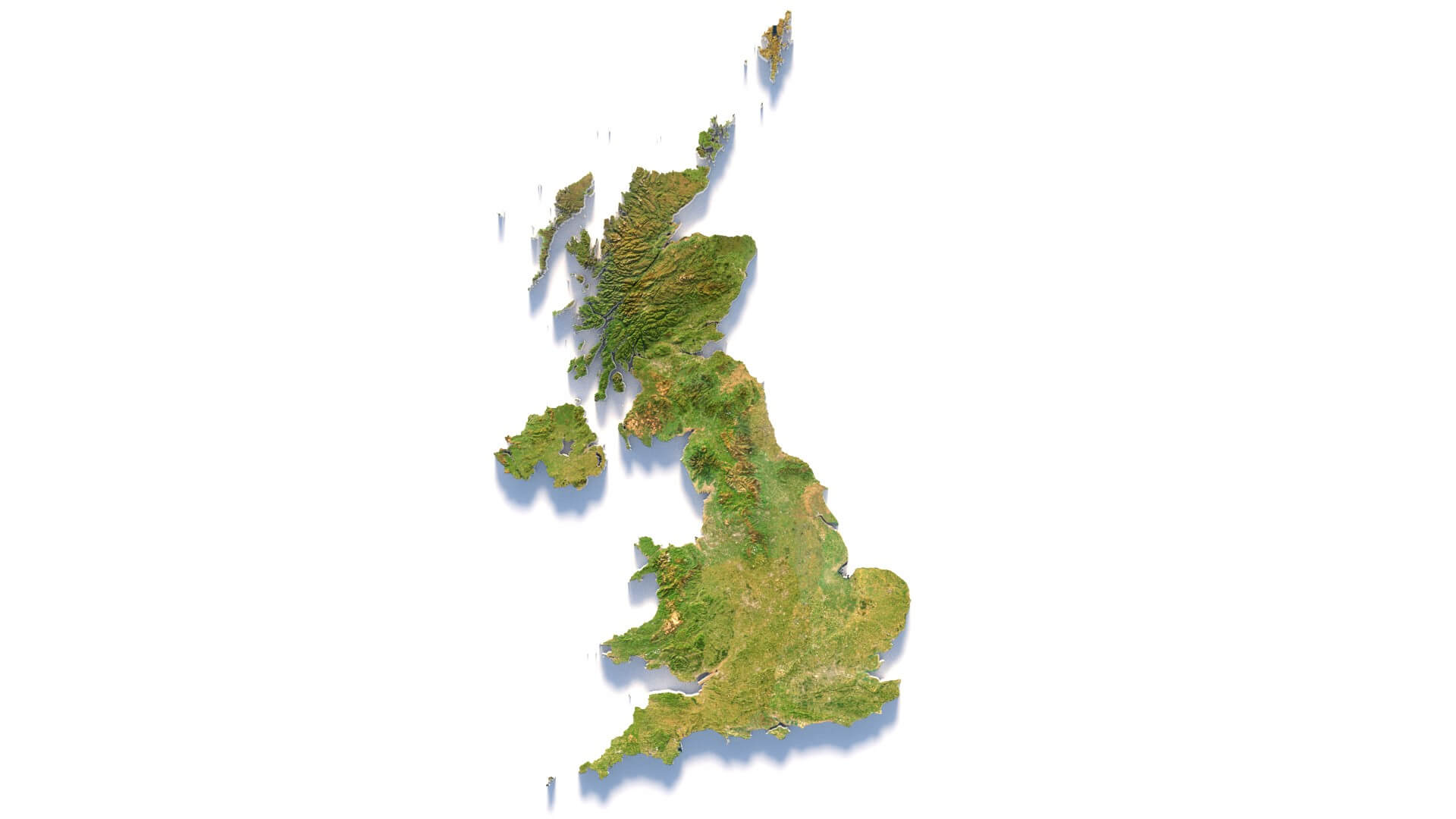 United Kingdom Terrain Map - 3D Model by 3dstudio