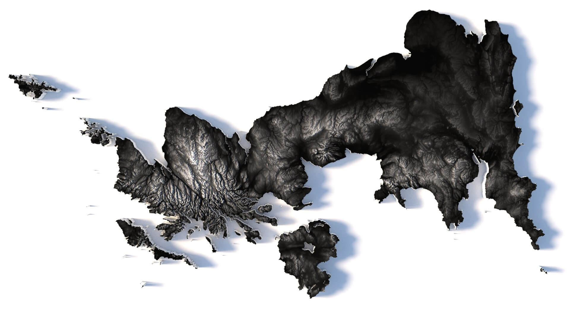 United Kingdom Terrain Map - 3D Model by 3dstudio