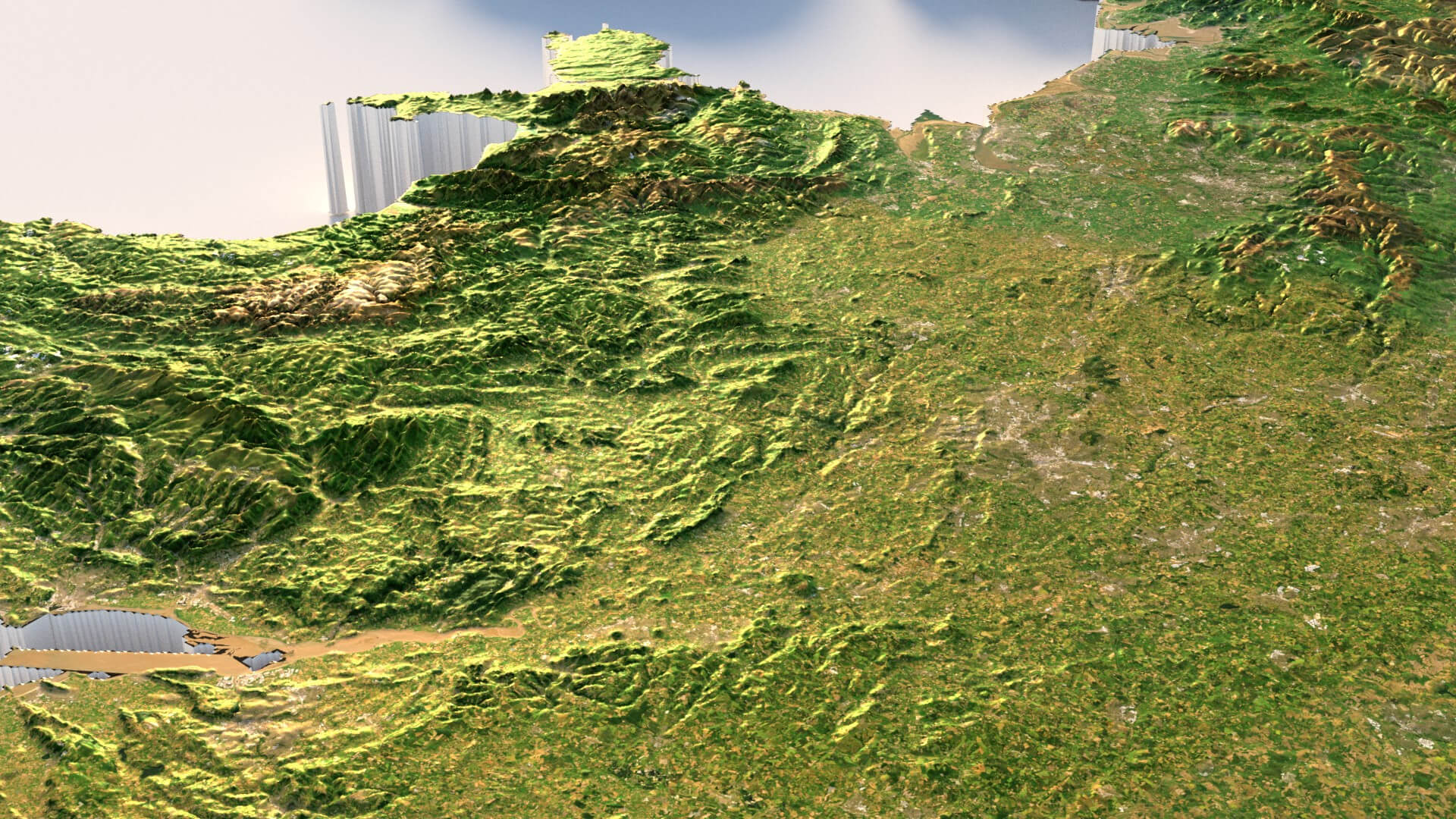 United Kingdom Terrain Map - 3D Model by 3dstudio