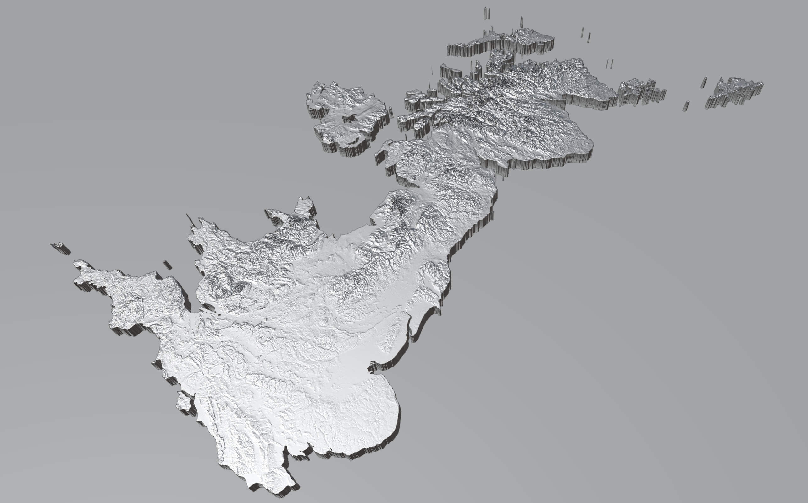United Kingdom Terrain Map - 3D Model by 3dstudio