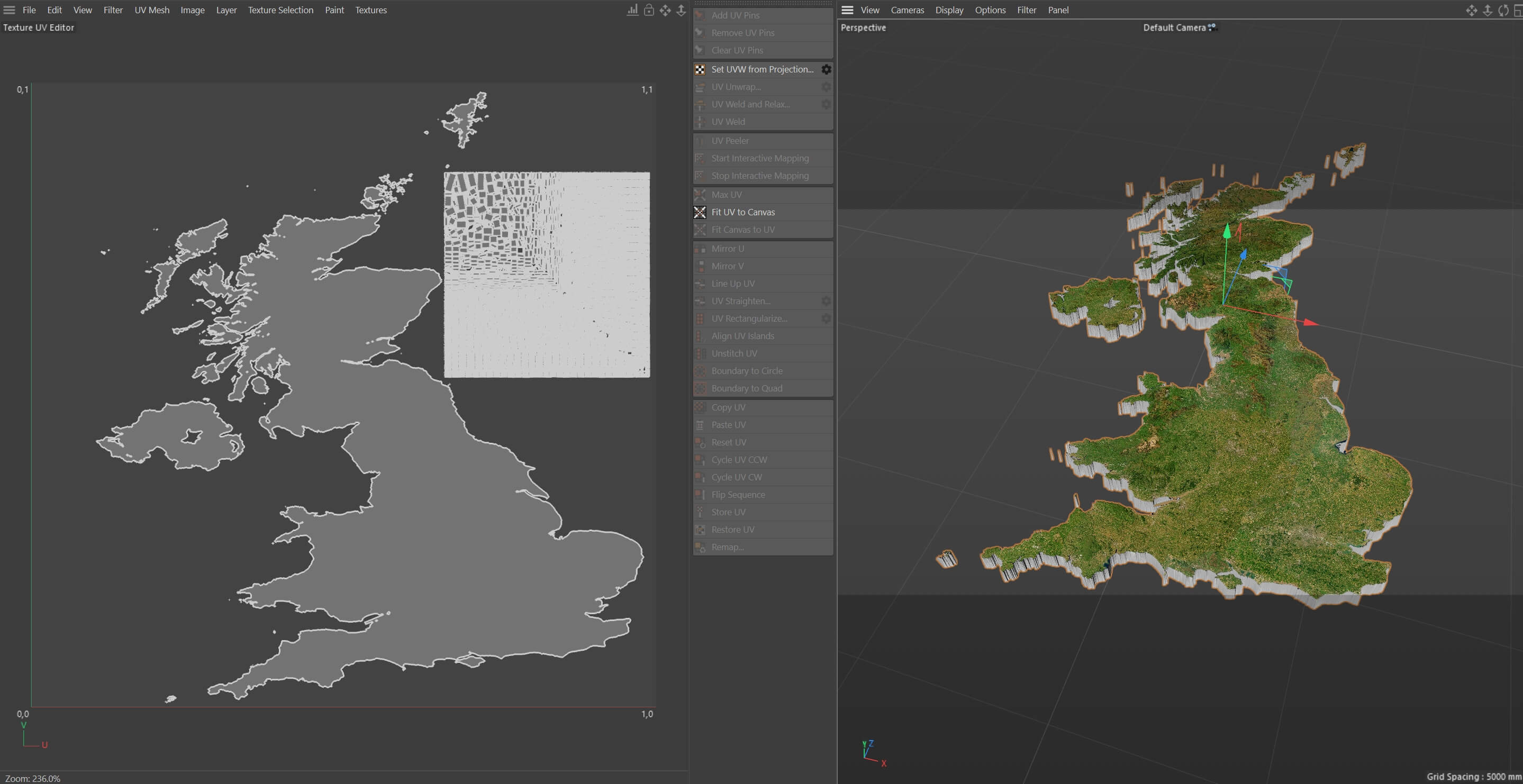 United Kingdom Terrain Map - 3D Model by 3dstudio