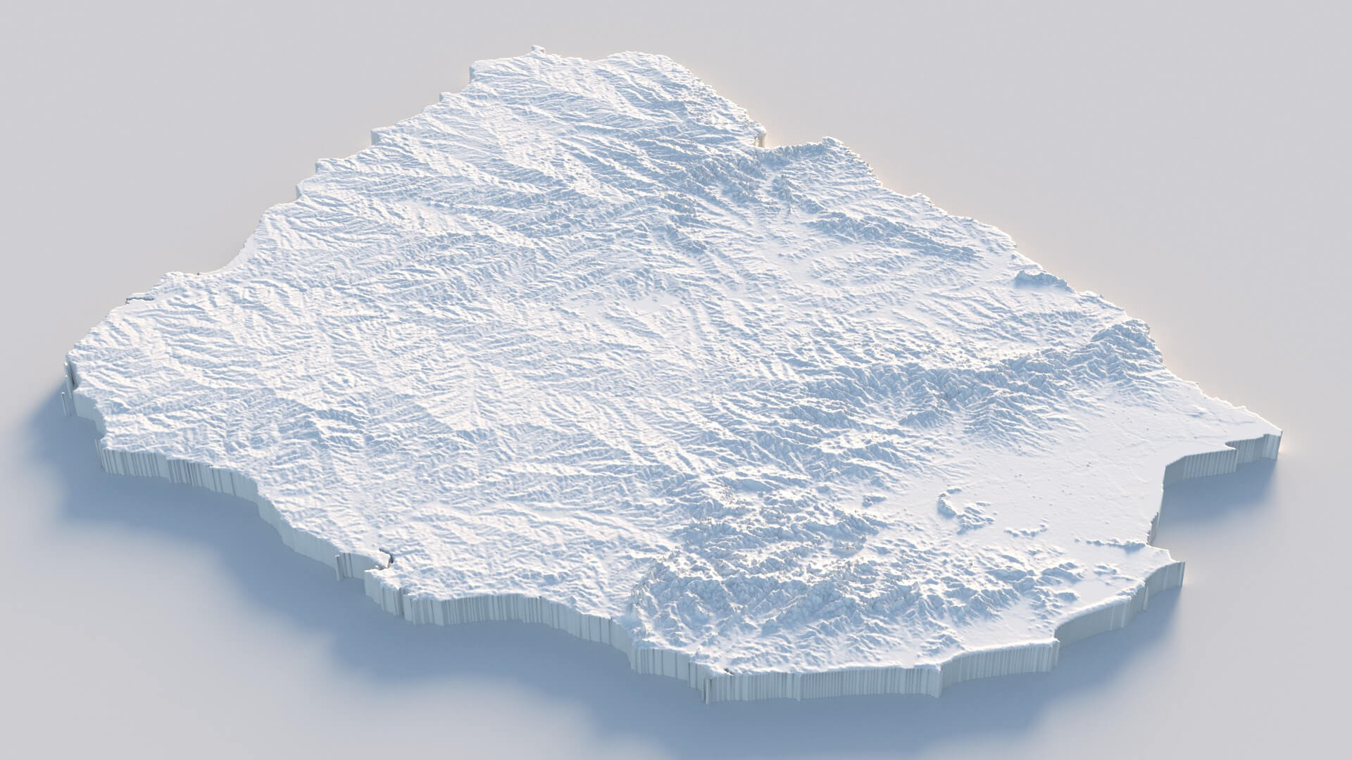 Uruguay Terrain Map - 3D Model by 3dstudio