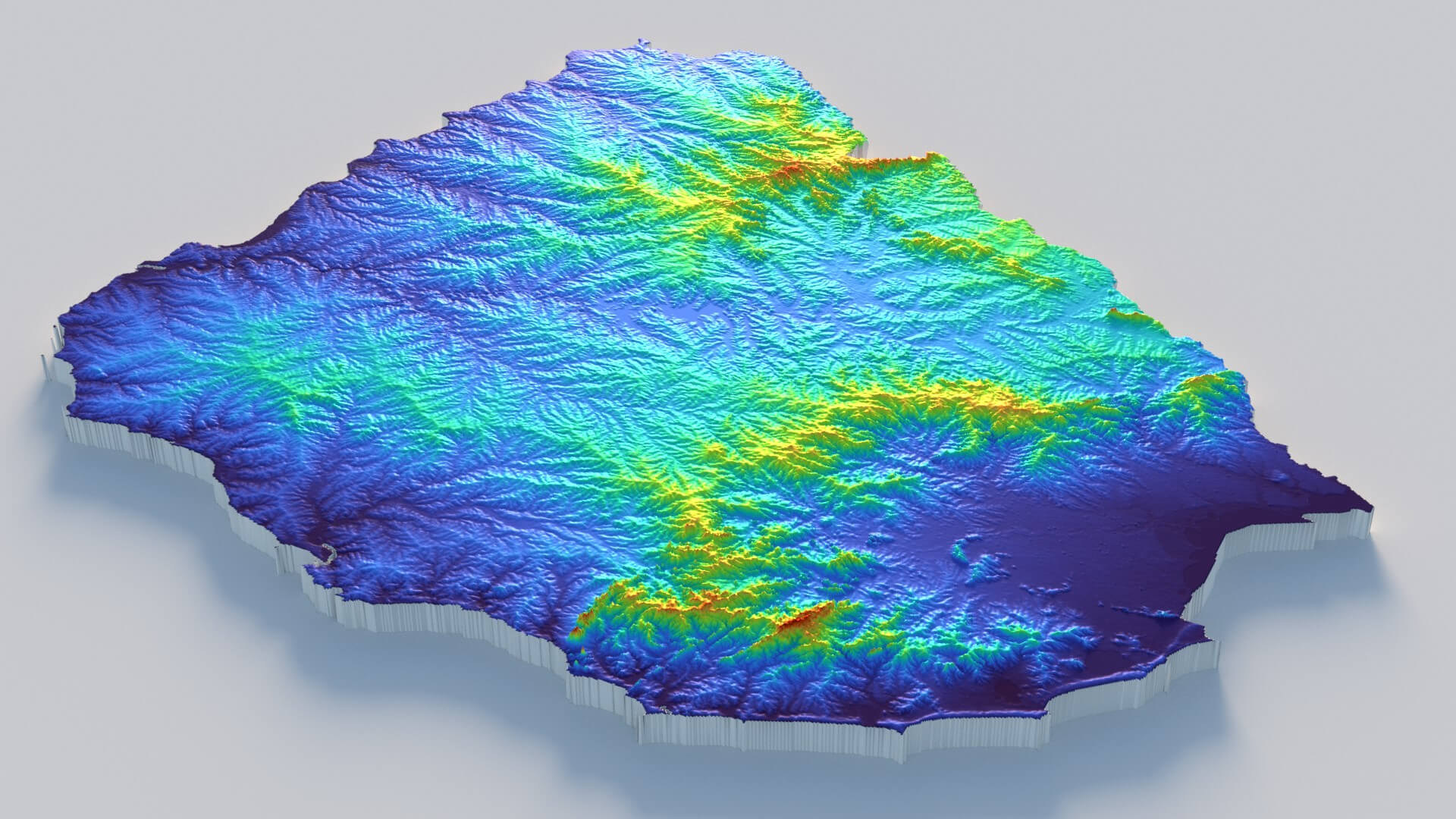Uruguay Terrain Map - 3D Model by 3dstudio