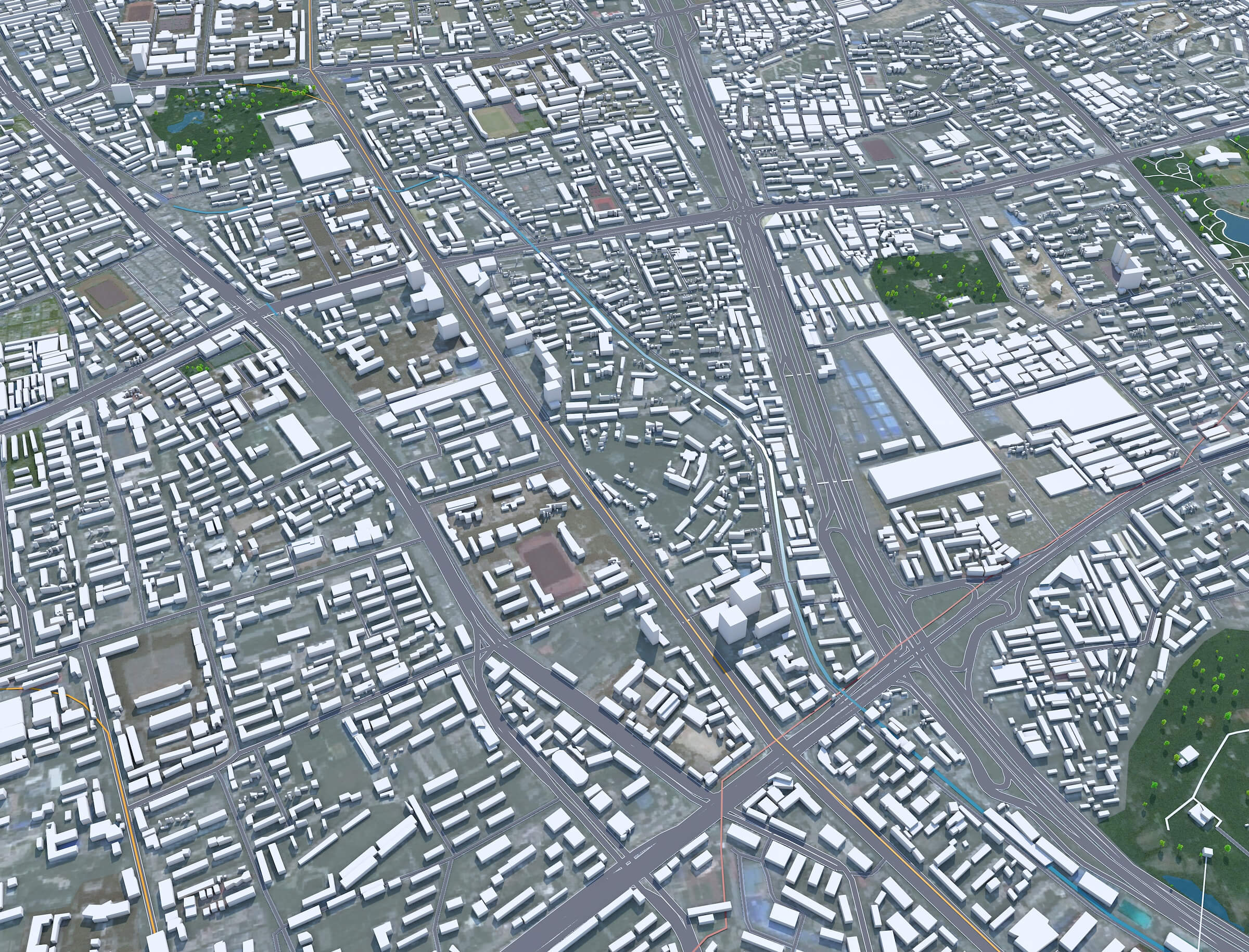 Urumqi City Xinjiang China 3D Model 60km by 3dstudio