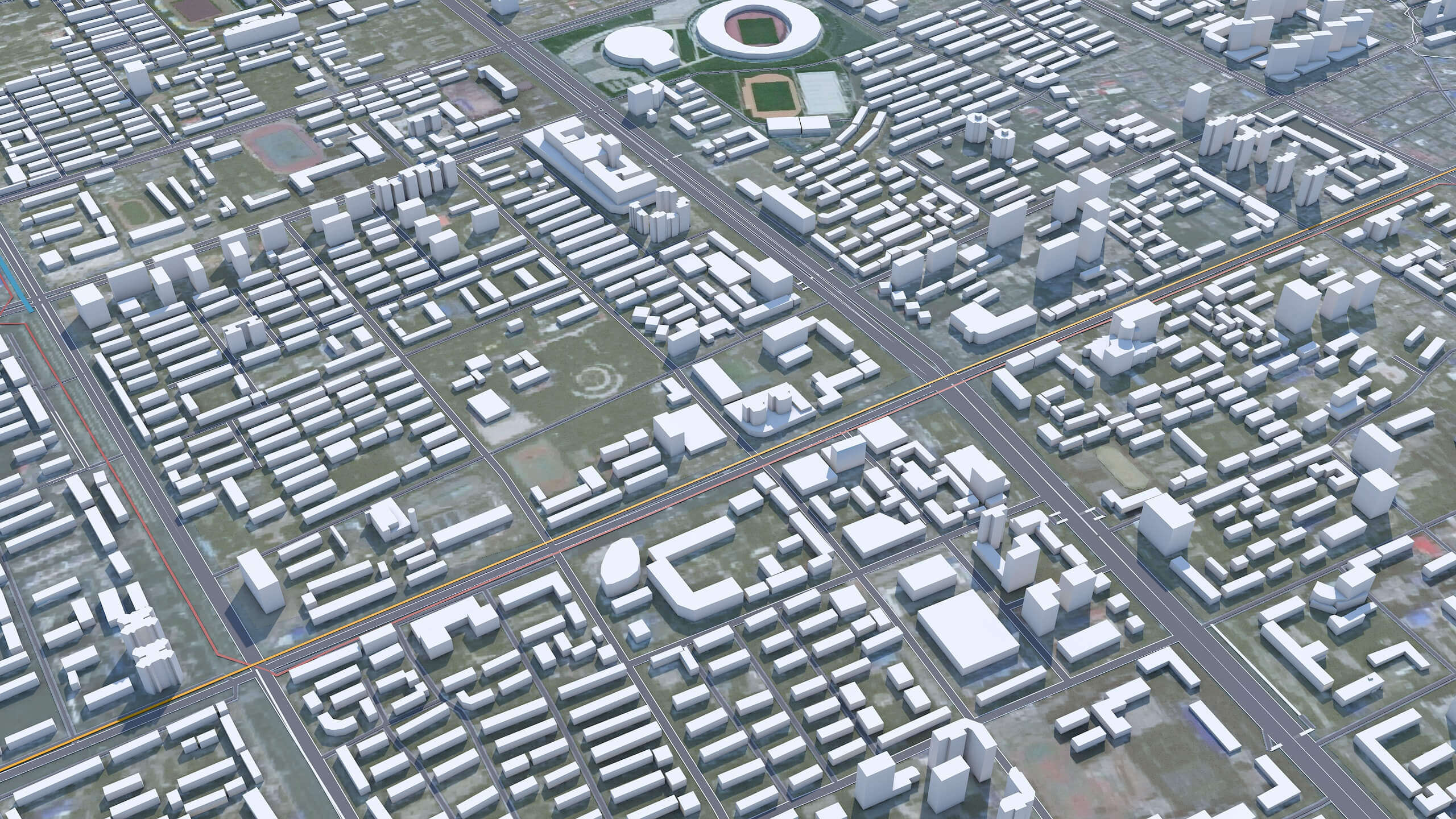 Urumqi City Xinjiang China 3D Model 60km by 3dstudio
