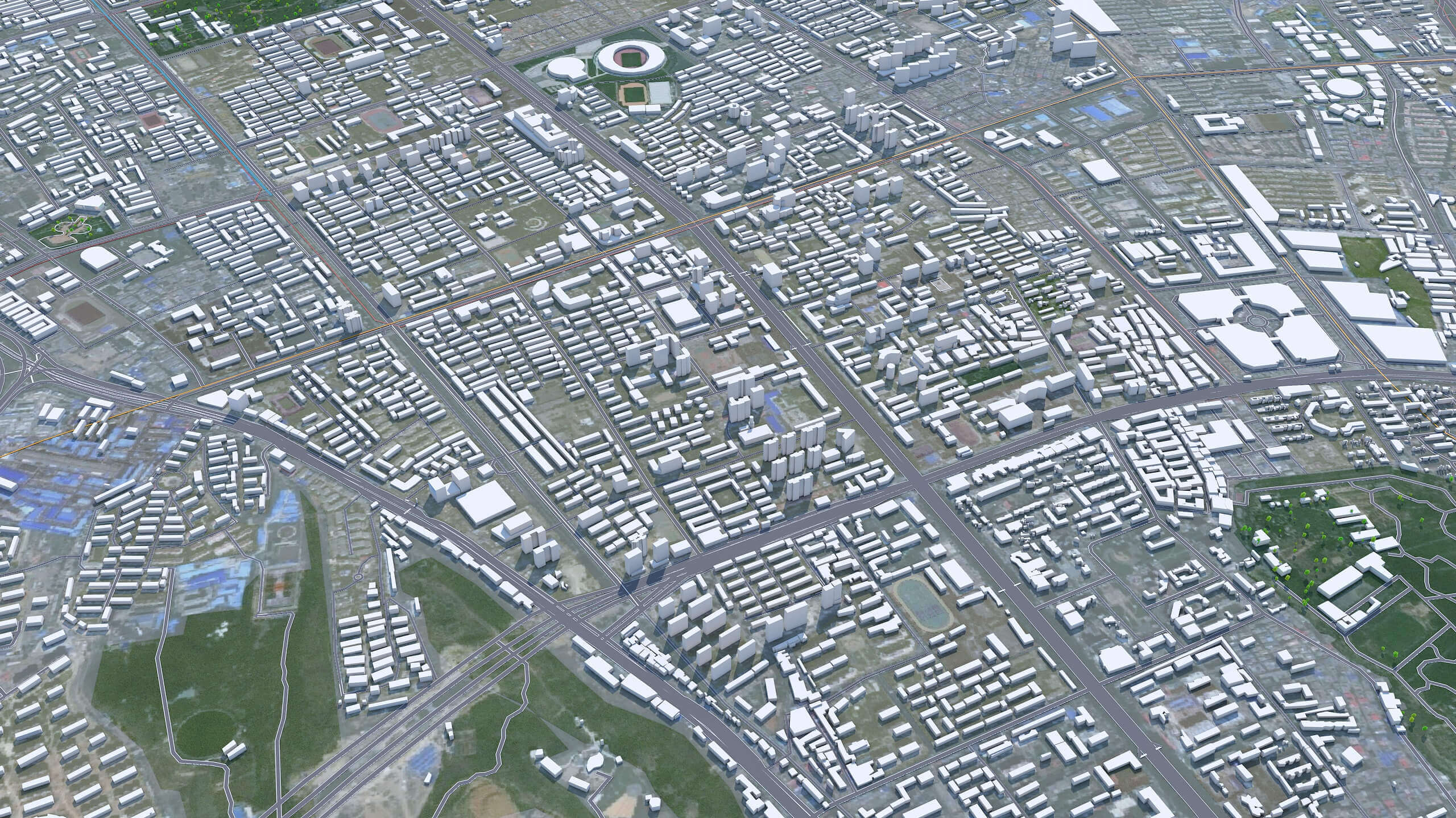 Urumqi City Xinjiang China 3D Model 60km by 3dstudio