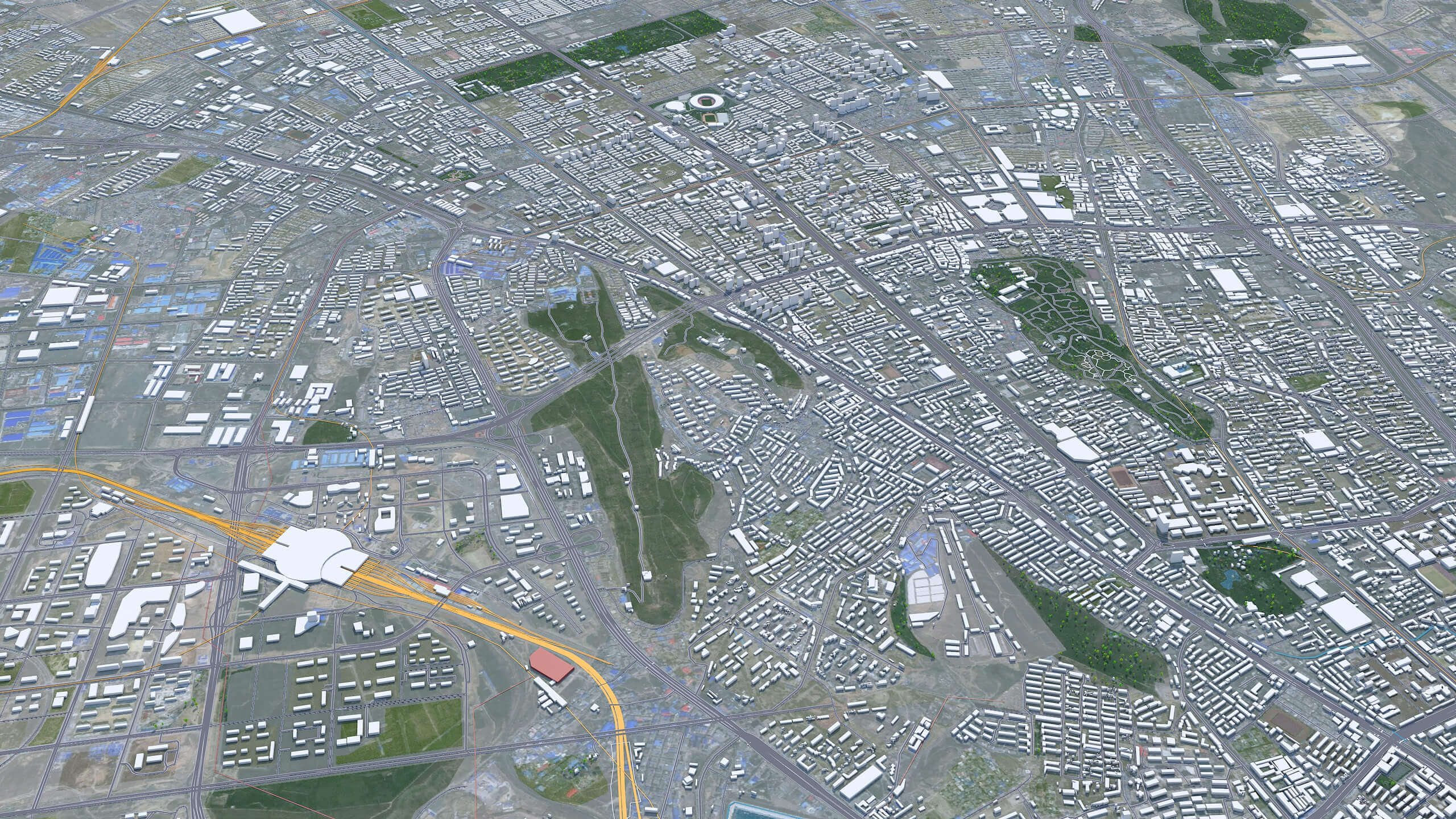 Urumqi City Xinjiang China 3D Model 60km by 3dstudio