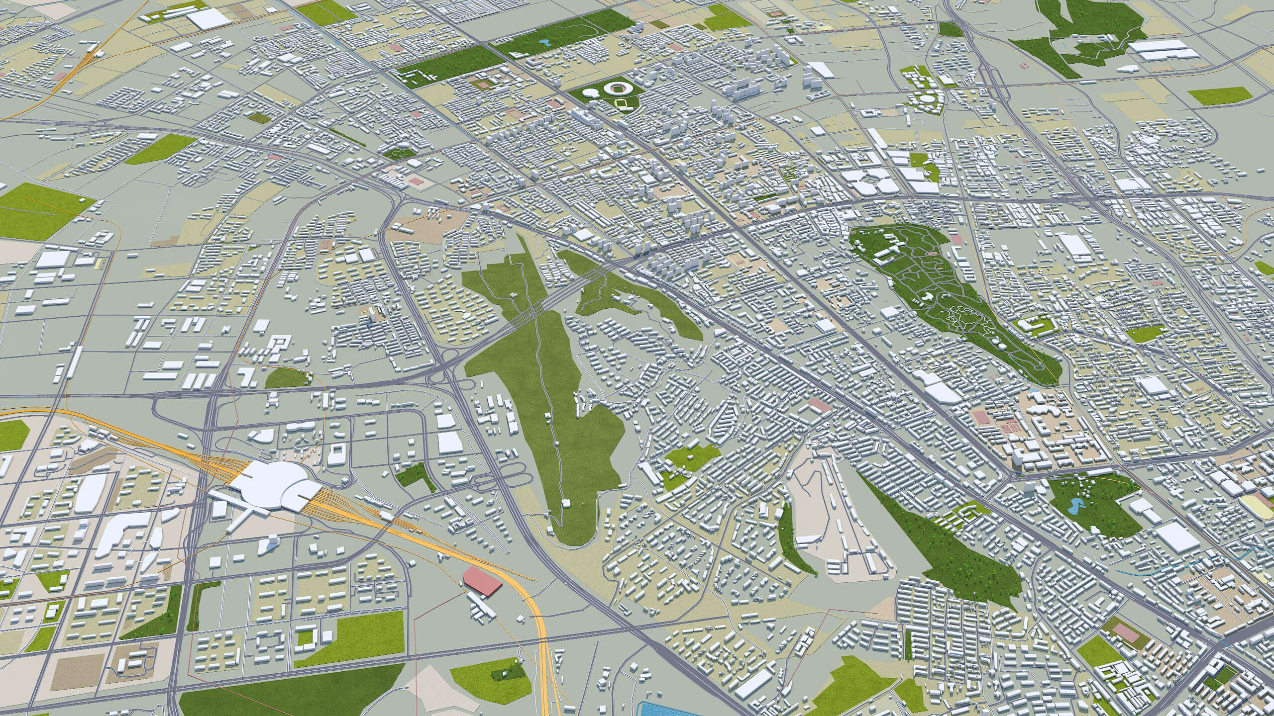 Urumqi City Xinjiang China 3D Model 60km by 3dstudio