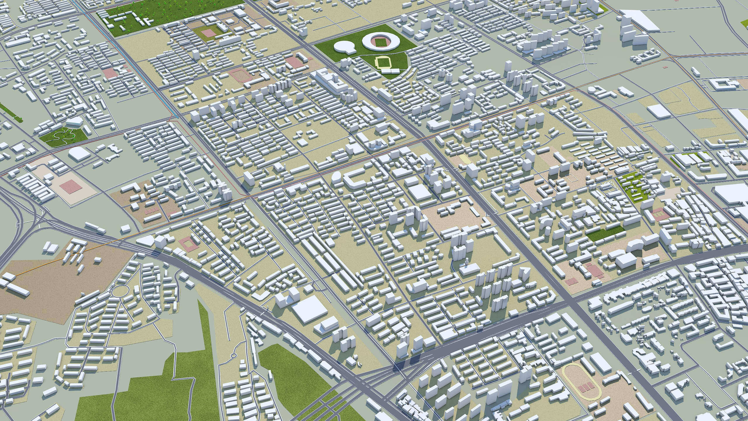 Urumqi City Xinjiang China 3D Model 60km by 3dstudio