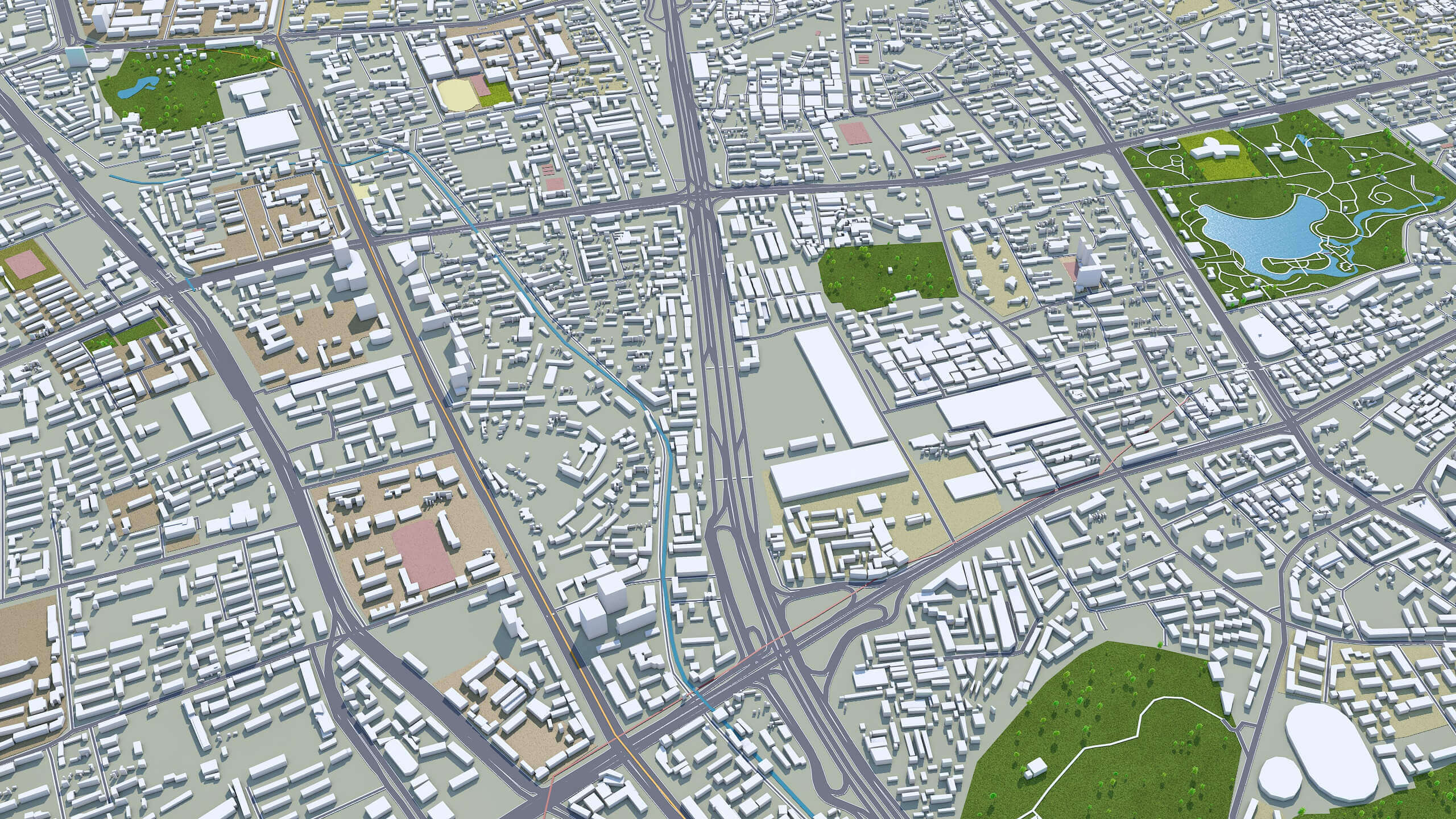 Urumqi City Xinjiang China 3D Model 60km by 3dstudio