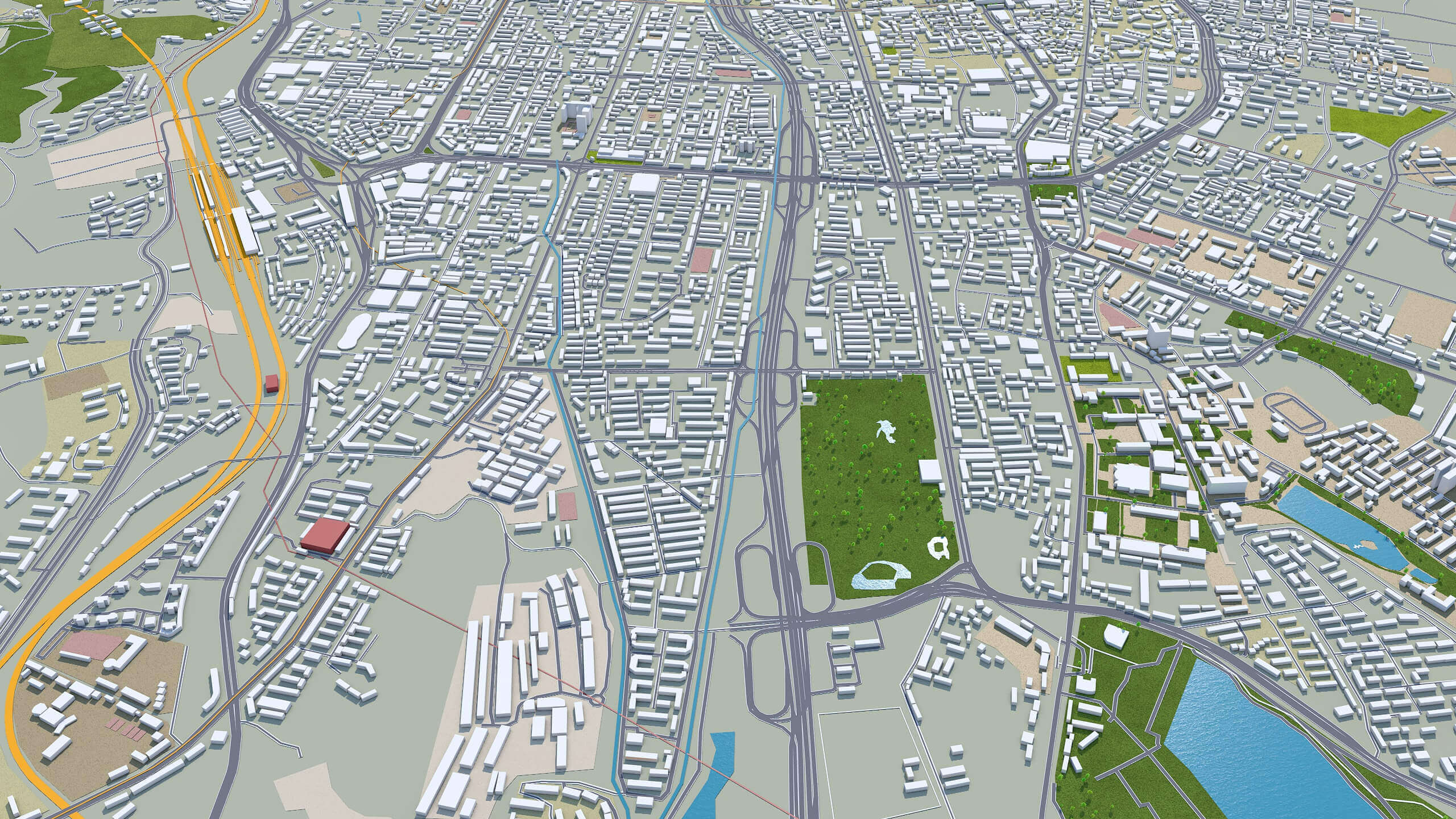 Urumqi City Xinjiang China 3D Model 60km by 3dstudio
