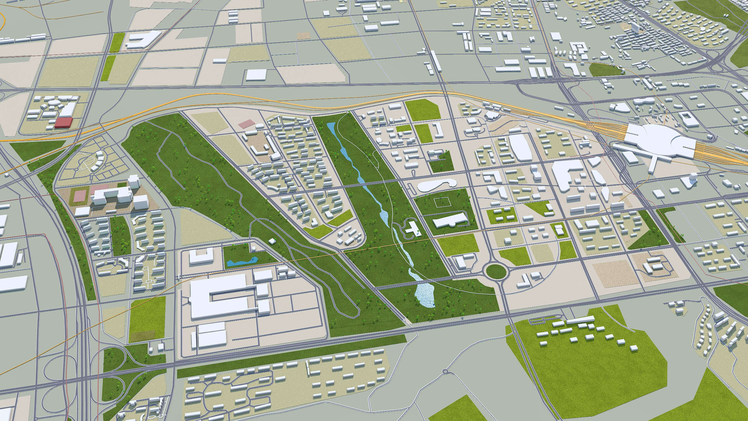 Urumqi City Xinjiang China 3D Model 60km by 3dstudio