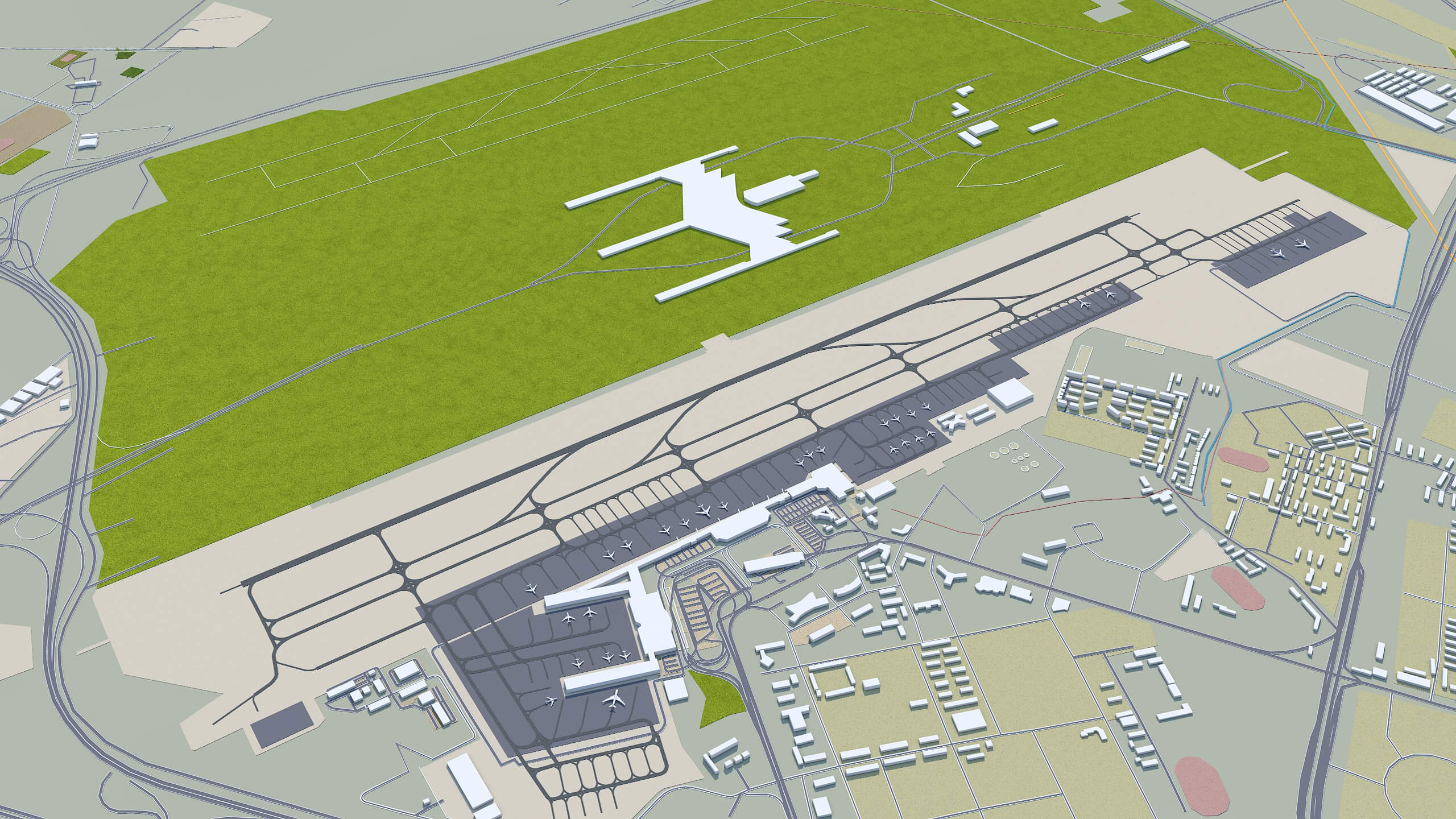 Urumqi City Xinjiang China 3D Model 60km by 3dstudio