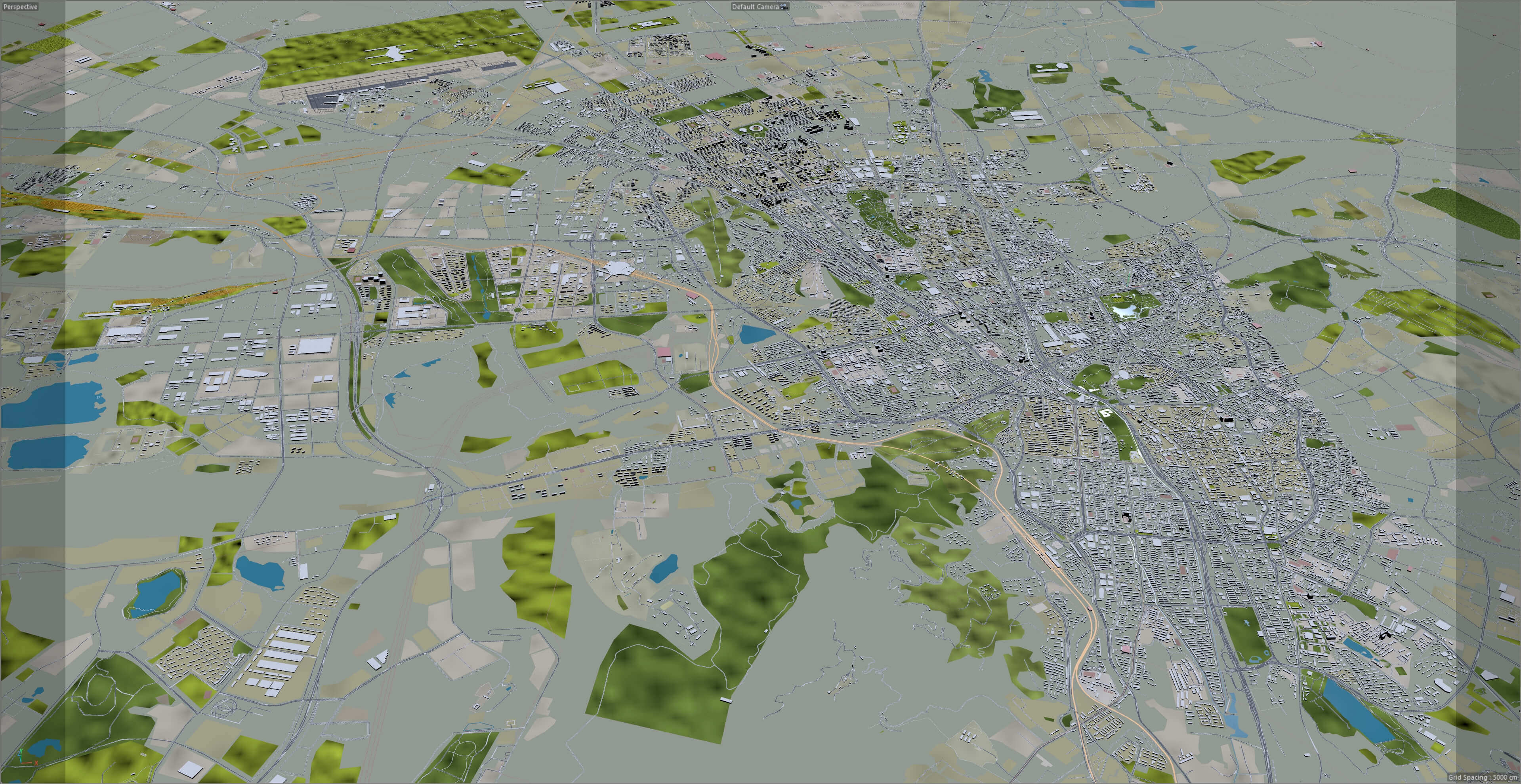 Urumqi City Xinjiang China 3D Model 60km by 3dstudio