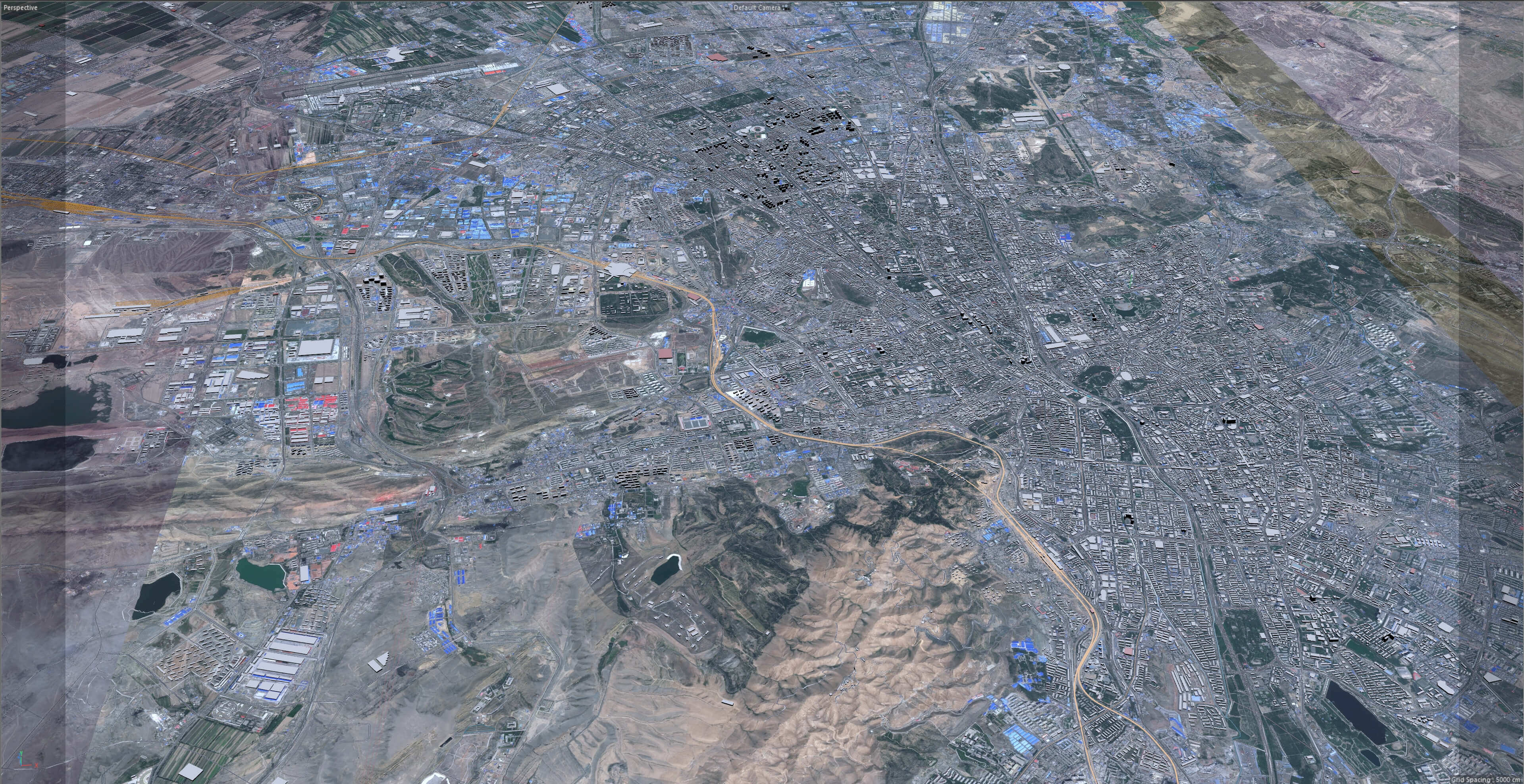 Urumqi City Xinjiang China 3D Model 60km by 3dstudio