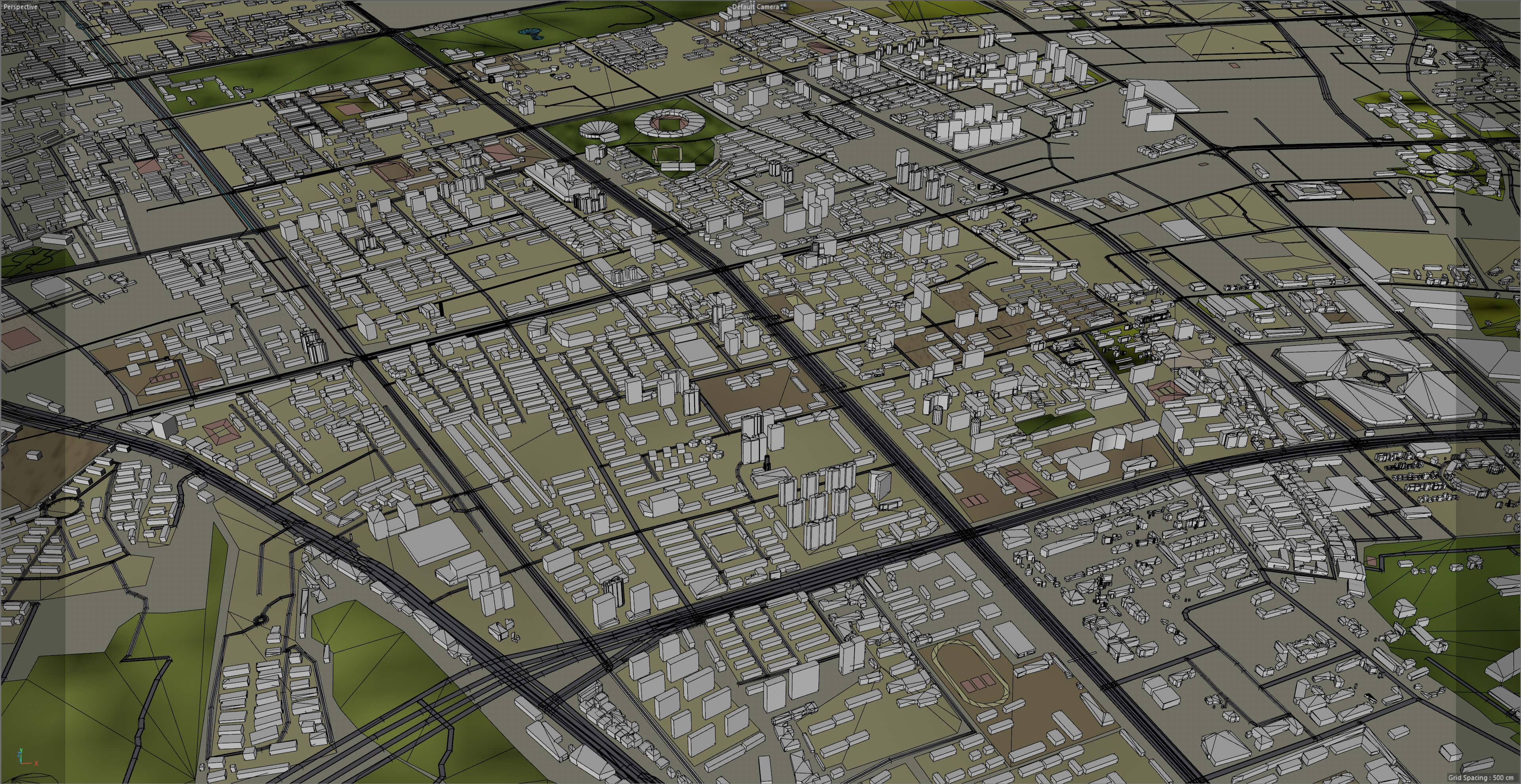 Urumqi City Xinjiang China 3D Model 60km by 3dstudio