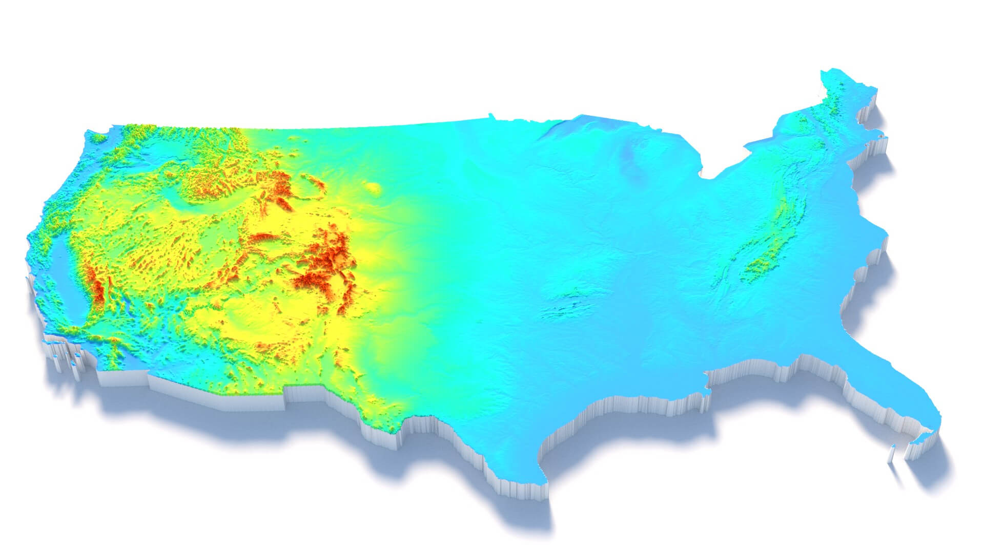 USA Terrain Map - 3D Model by 3dstudio
