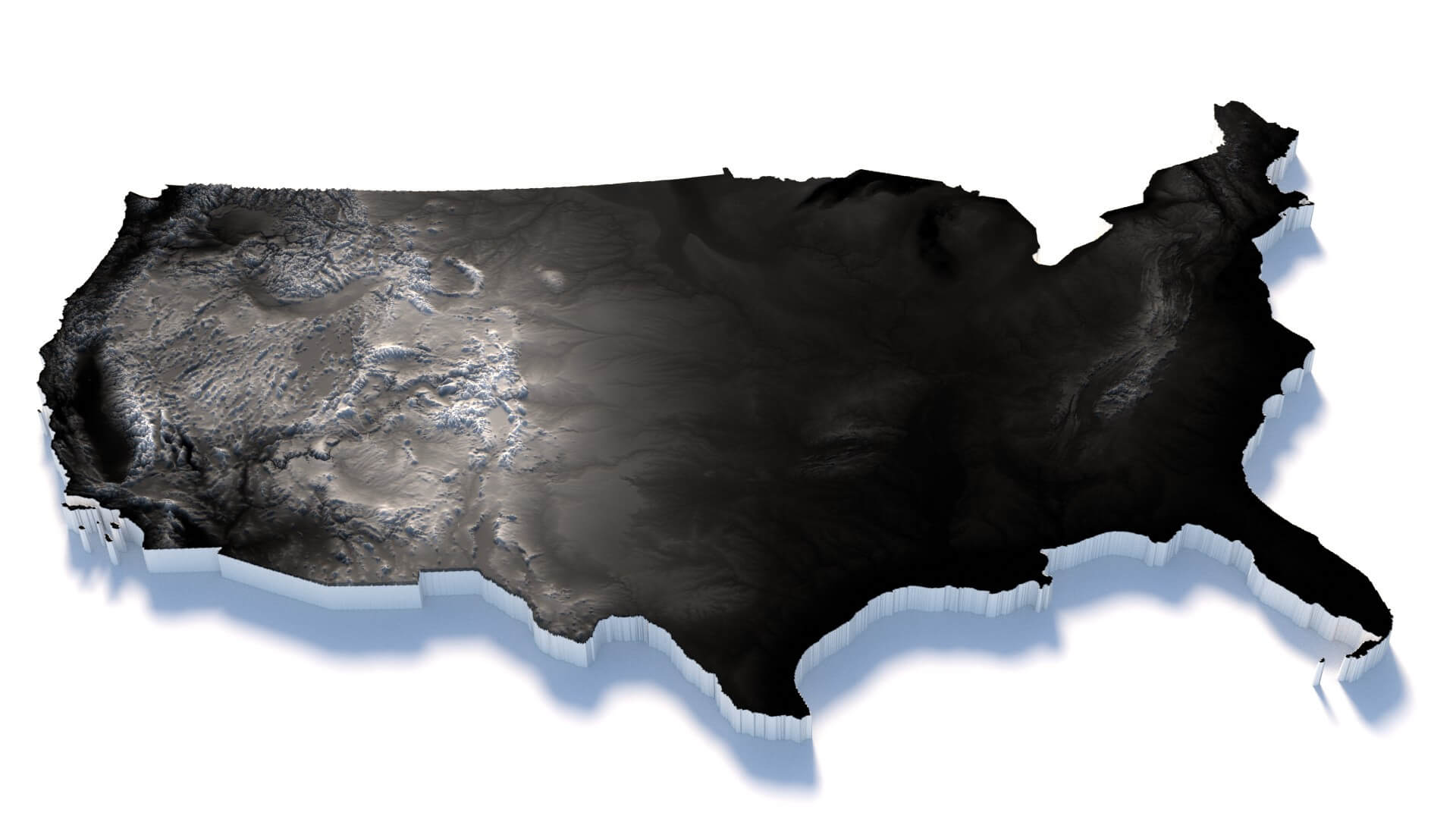 USA Terrain Map - 3D Model by 3dstudio