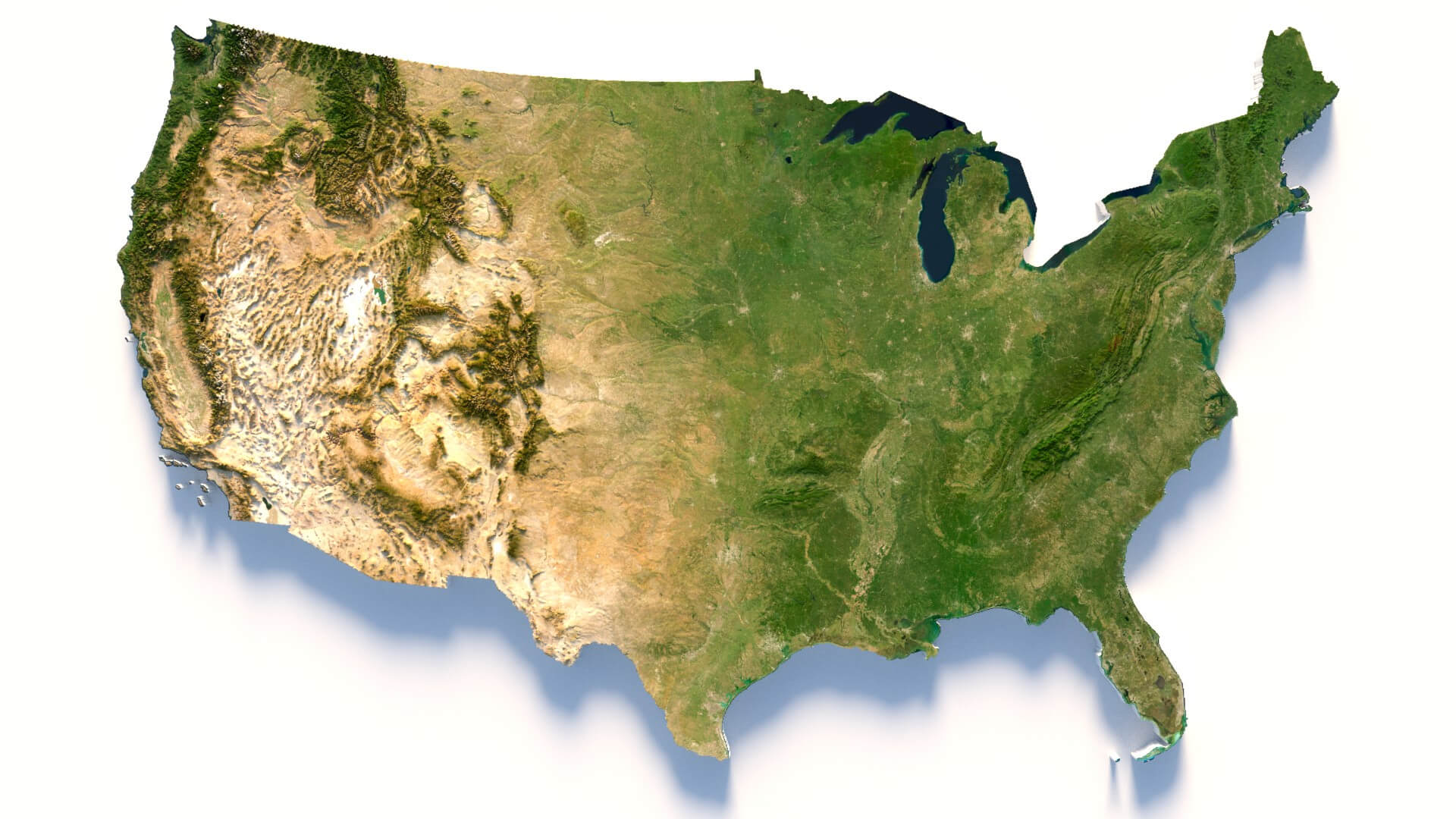 USA Terrain Map - 3D Model by 3dstudio