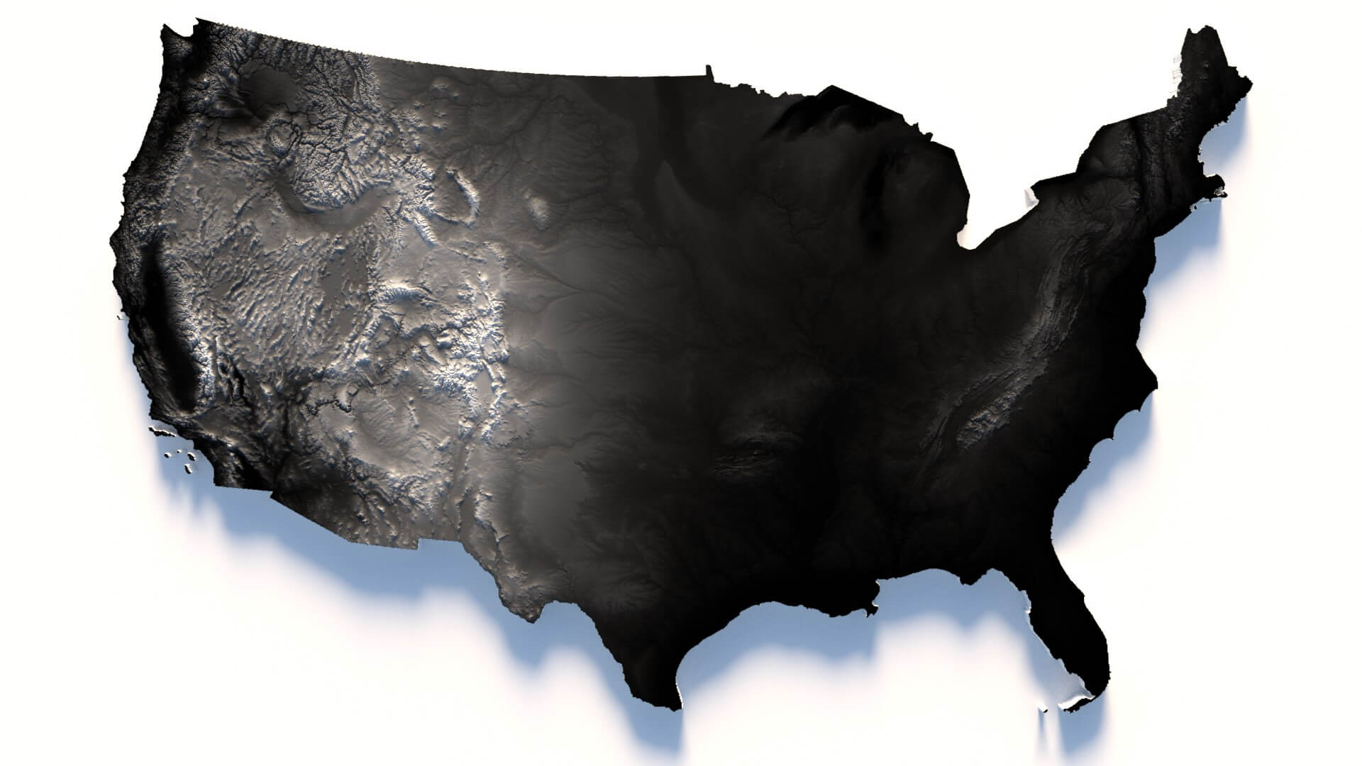 USA Terrain Map - 3D Model by 3dstudio