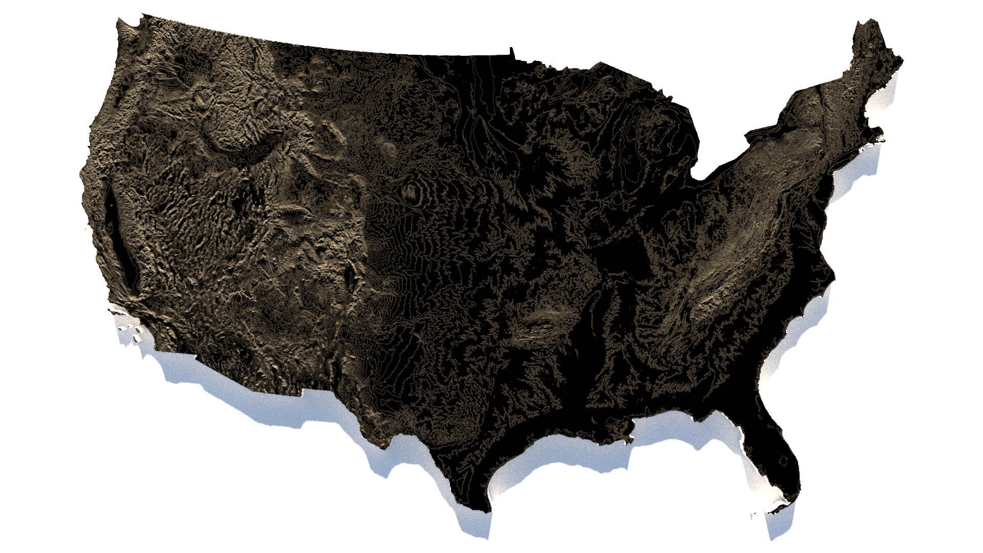 USA Terrain Map - 3D Model by 3dstudio