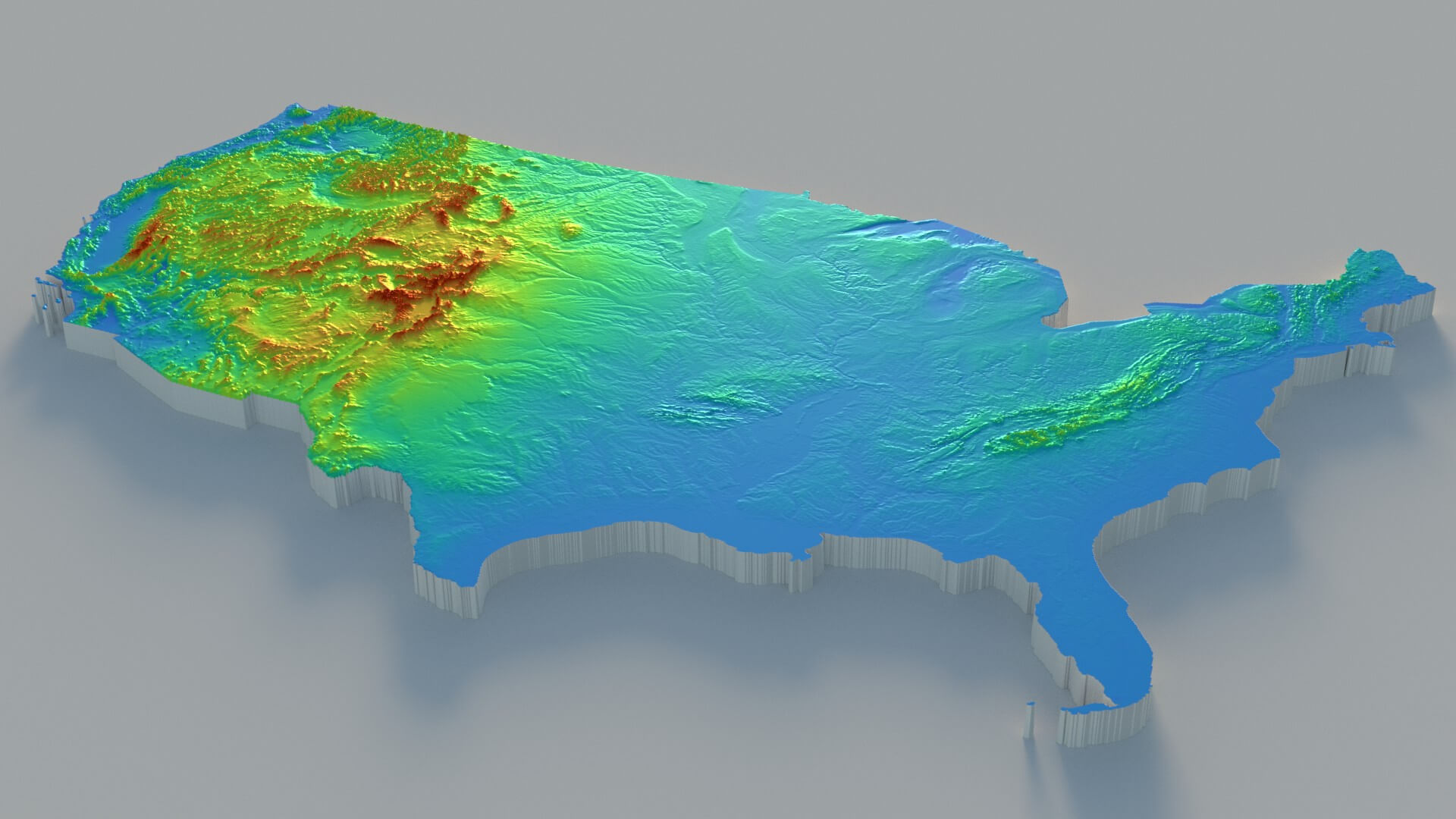 USA Terrain Map - 3D Model by 3dstudio