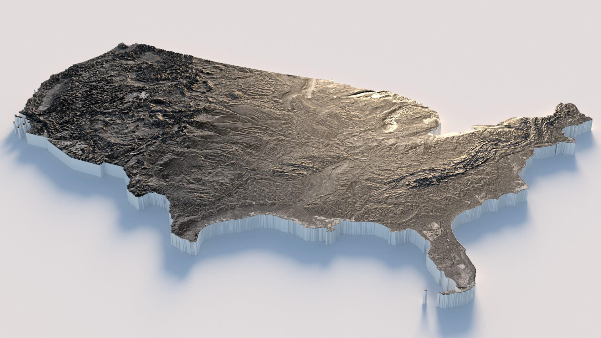 USA Terrain Map - 3D Model by 3dstudio