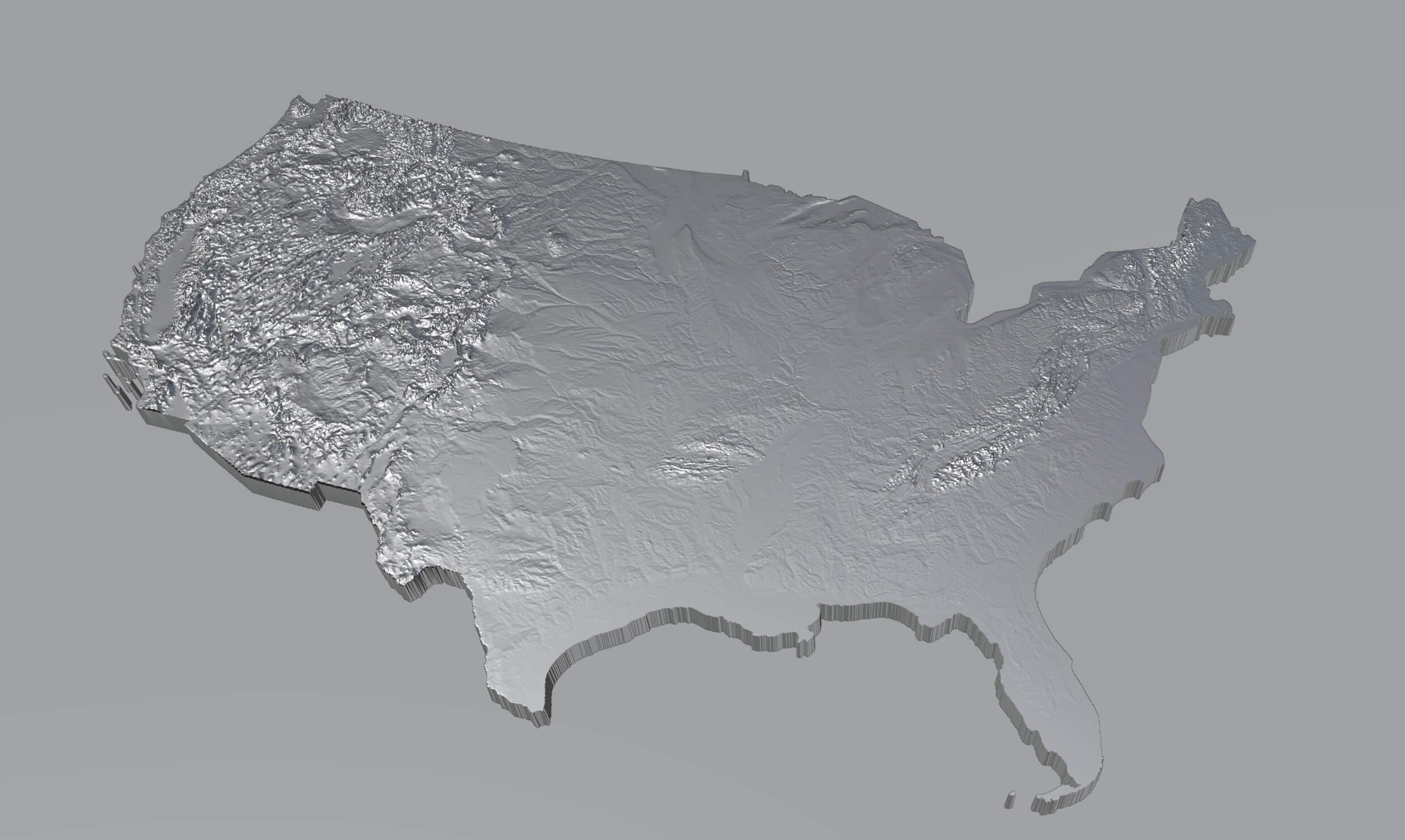 USA Terrain Map - 3D Model by 3dstudio