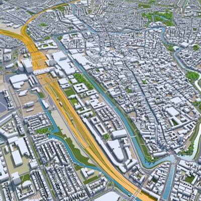 Utrecht, Netherlands 50km - 3D Model by 3dstudio