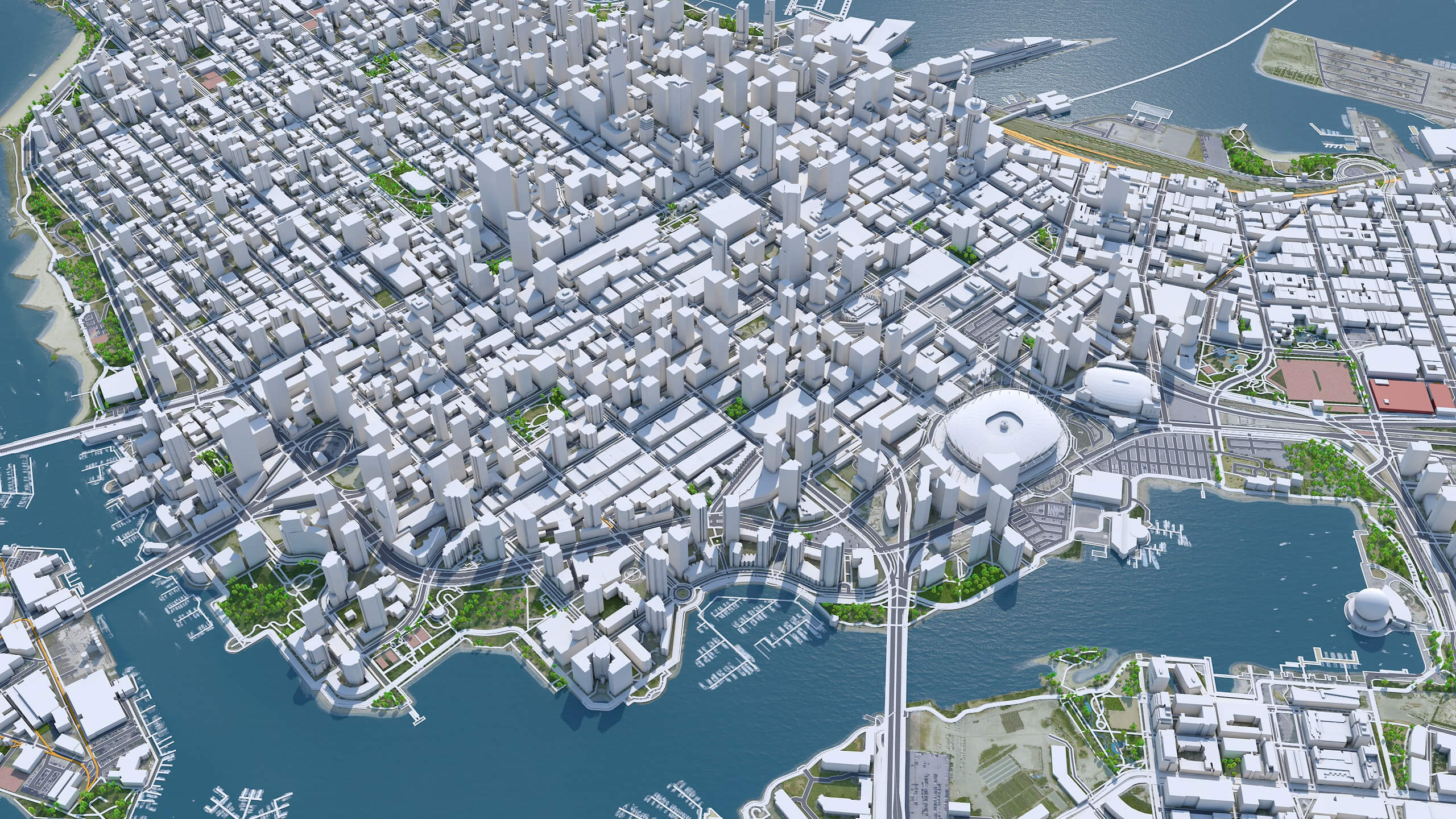 Vancouver Downtown Canada 6km - 3D Model by 3dstudio