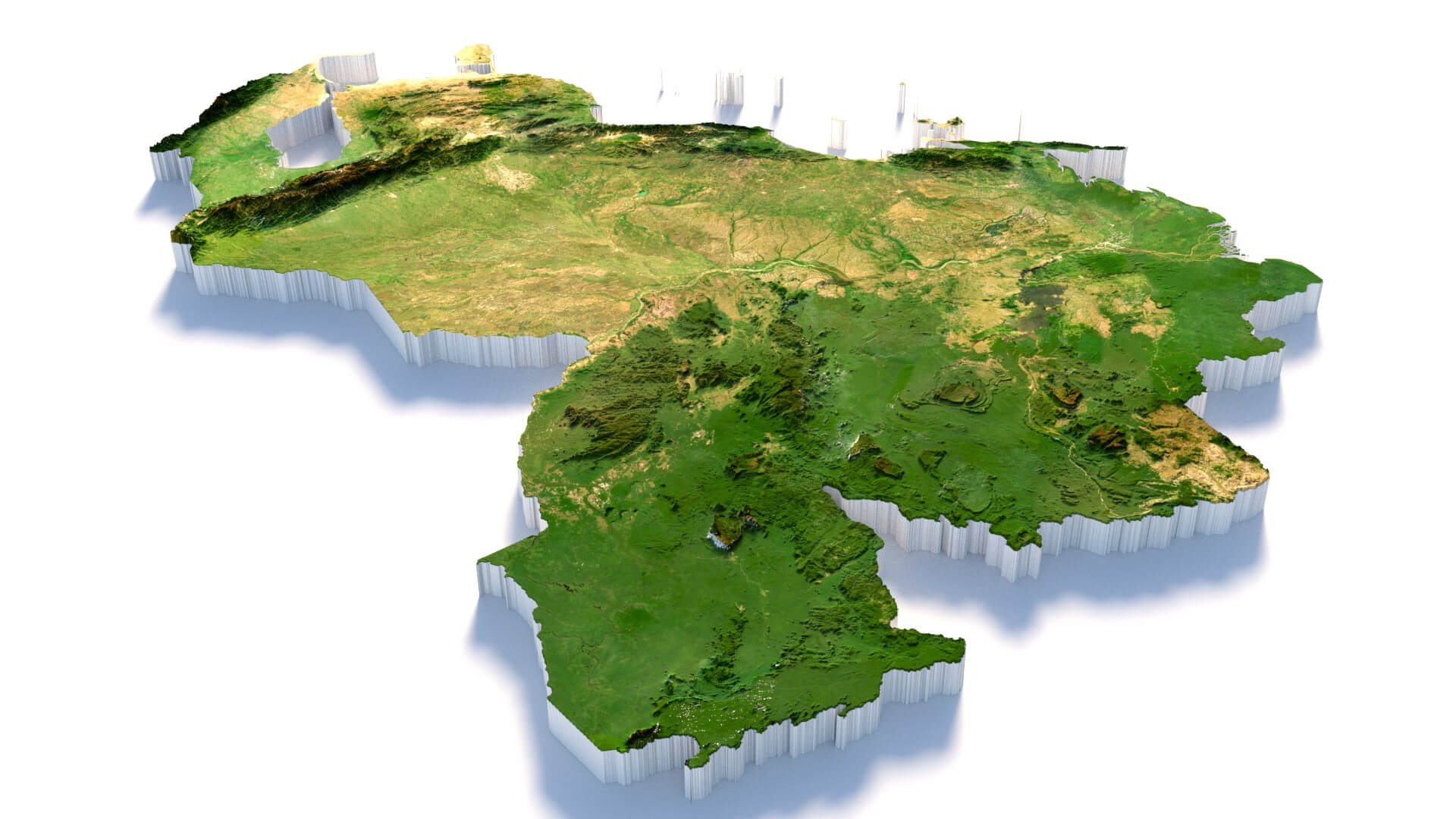 Venezuela Terrain Map - 3D Model by 3dstudio