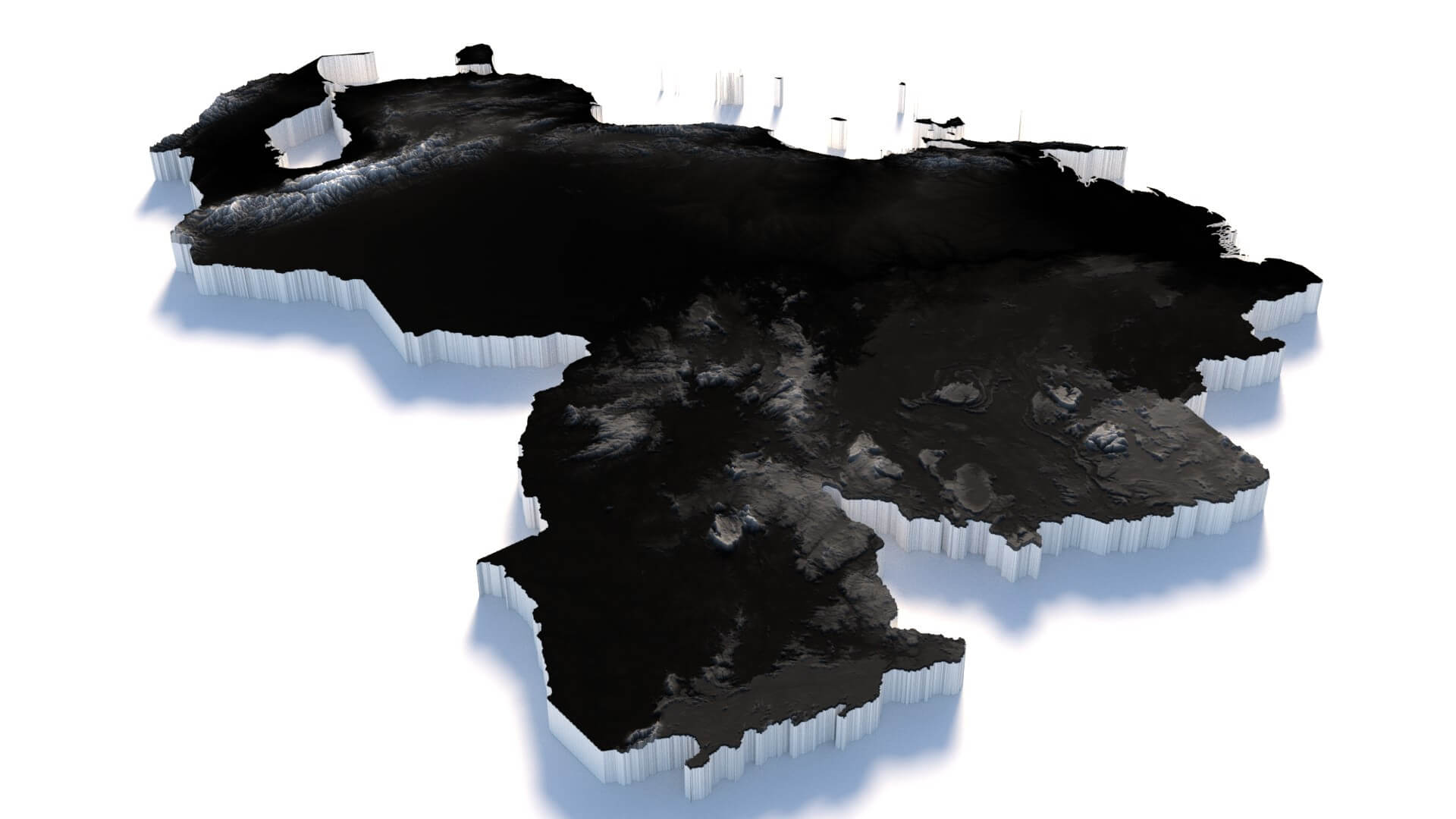 Venezuela Terrain Map - 3D Model by 3dstudio
