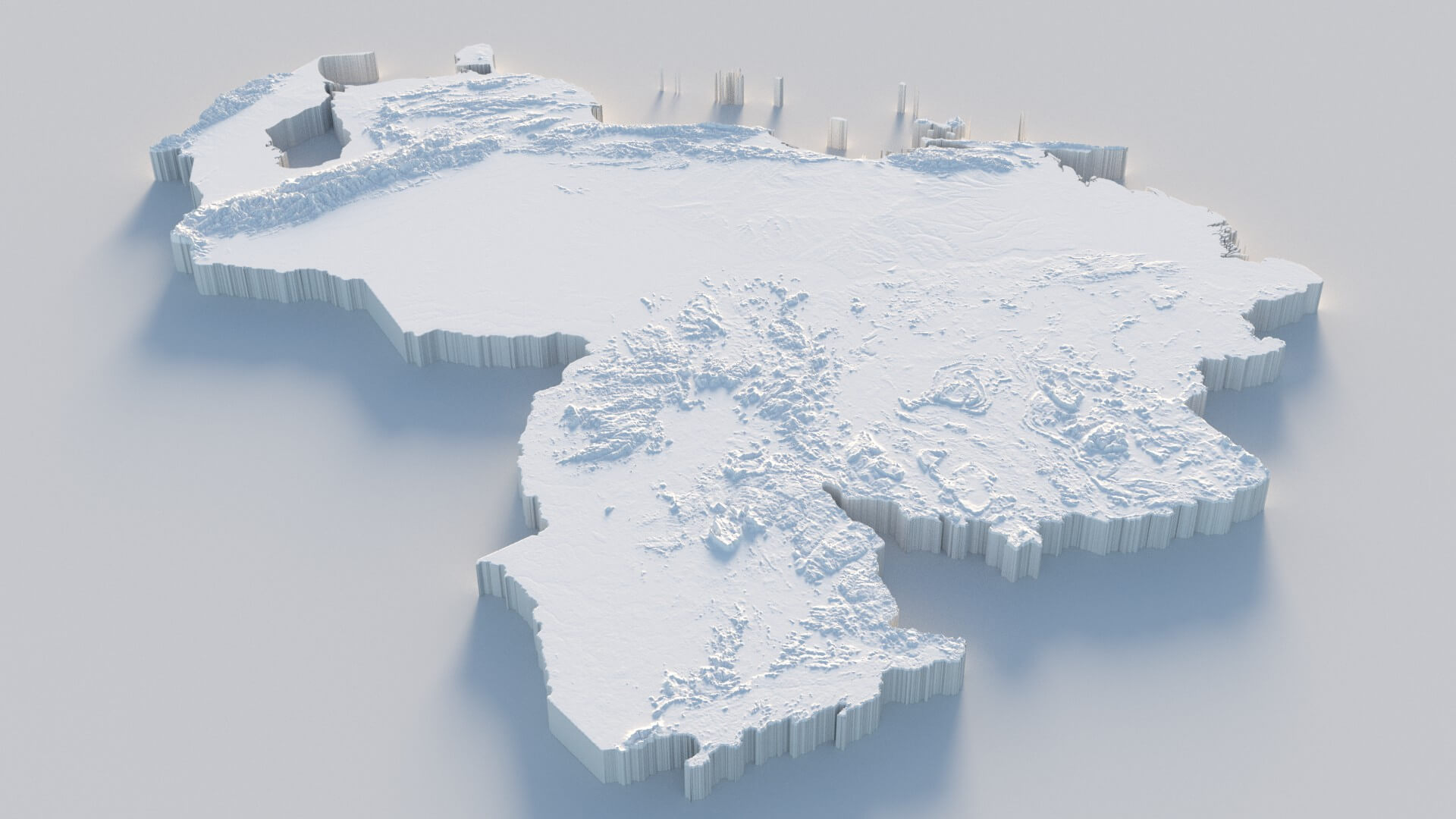 Venezuela Terrain Map - 3D Model by 3dstudio