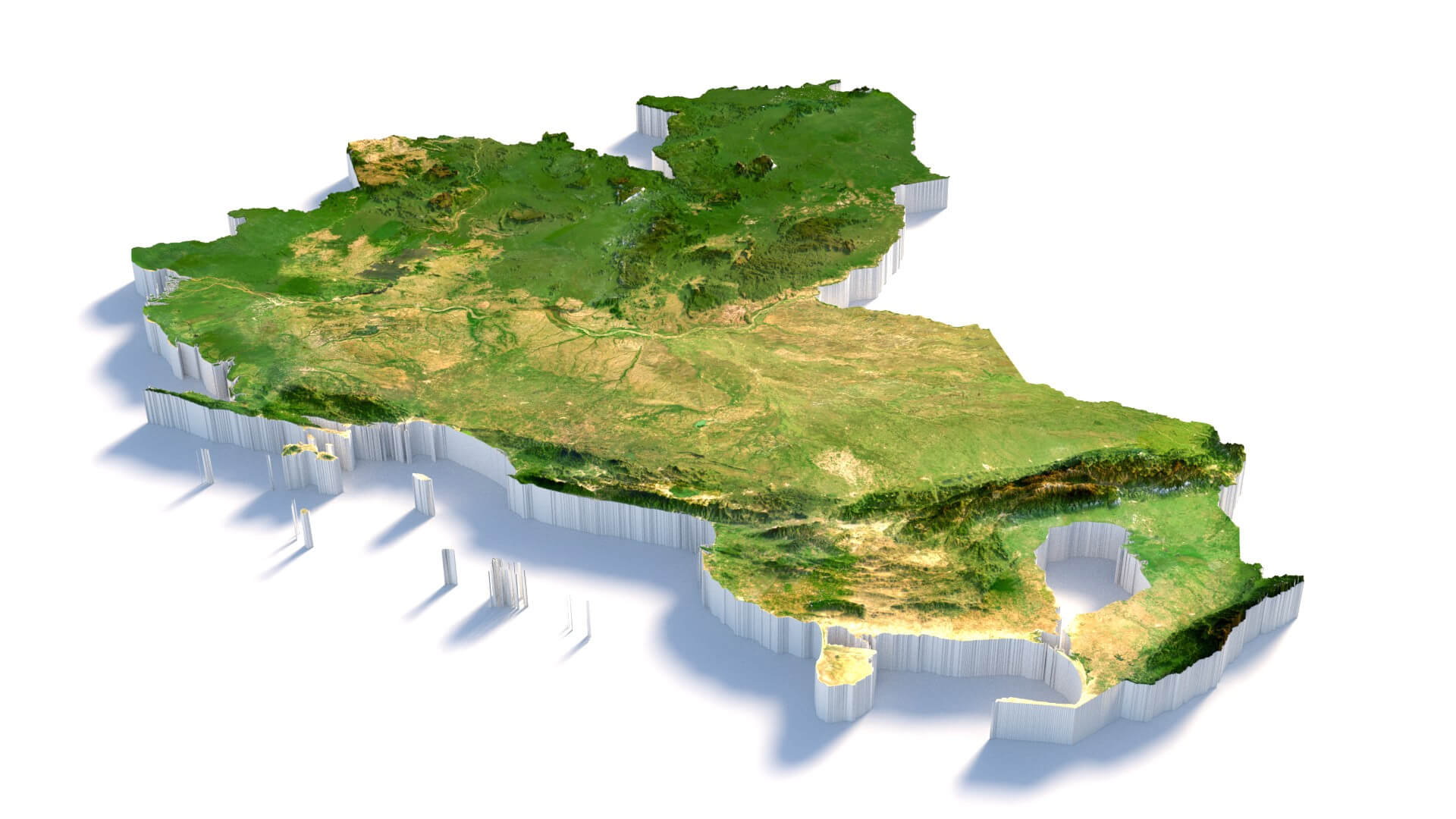 Venezuela Terrain Map - 3D Model by 3dstudio