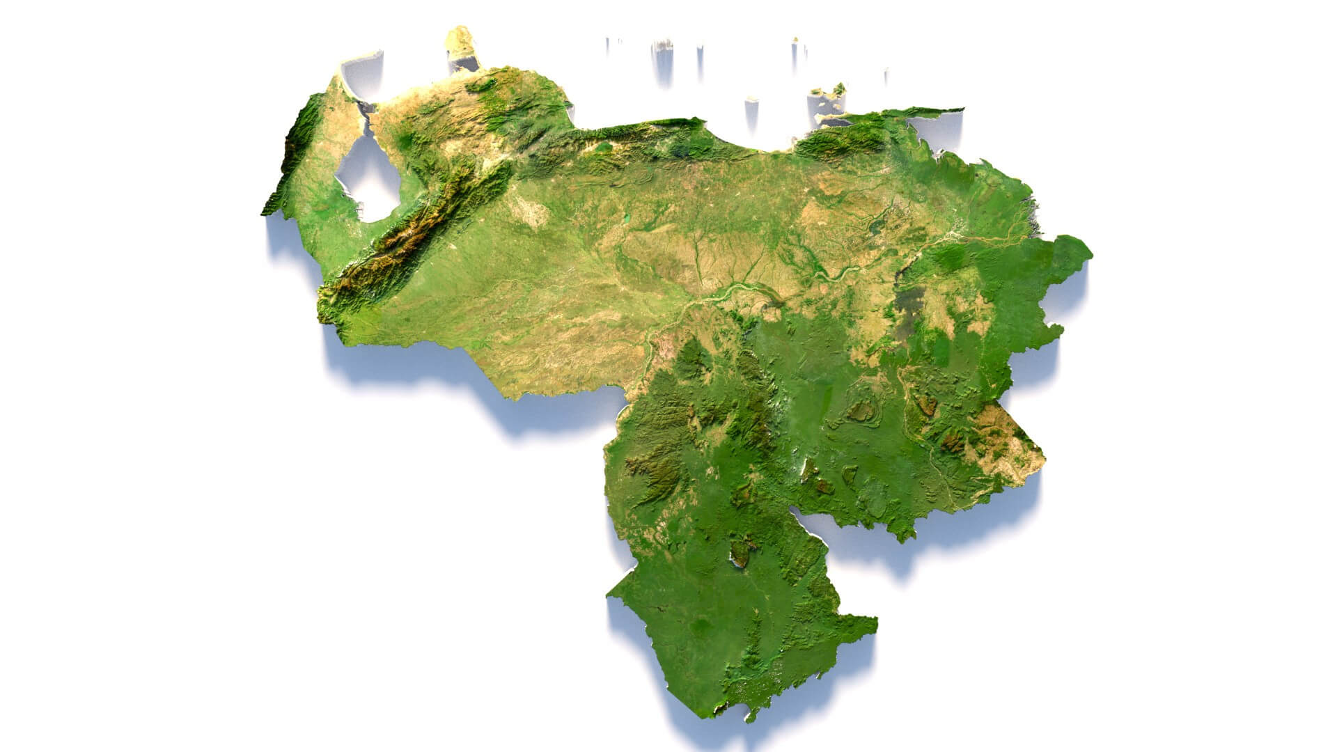Venezuela Terrain Map - 3D Model by 3dstudio