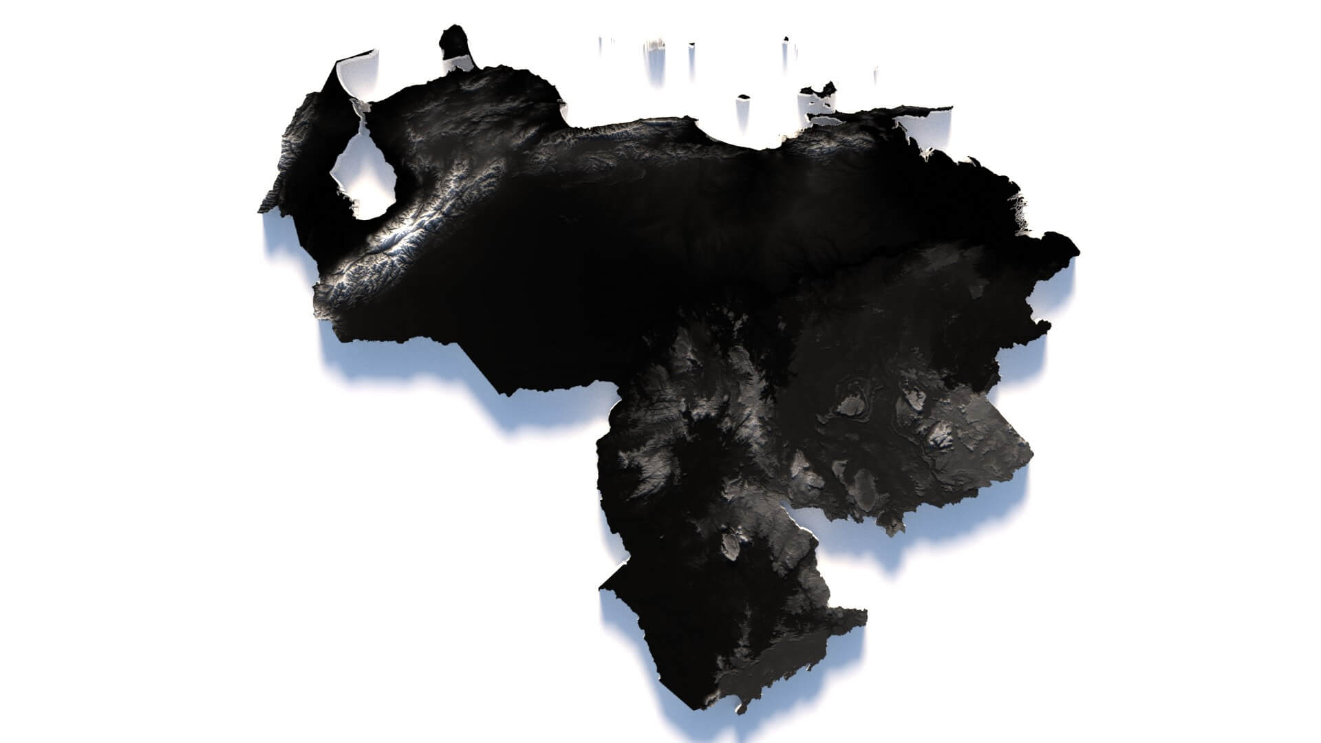 Venezuela Terrain Map - 3D Model by 3dstudio