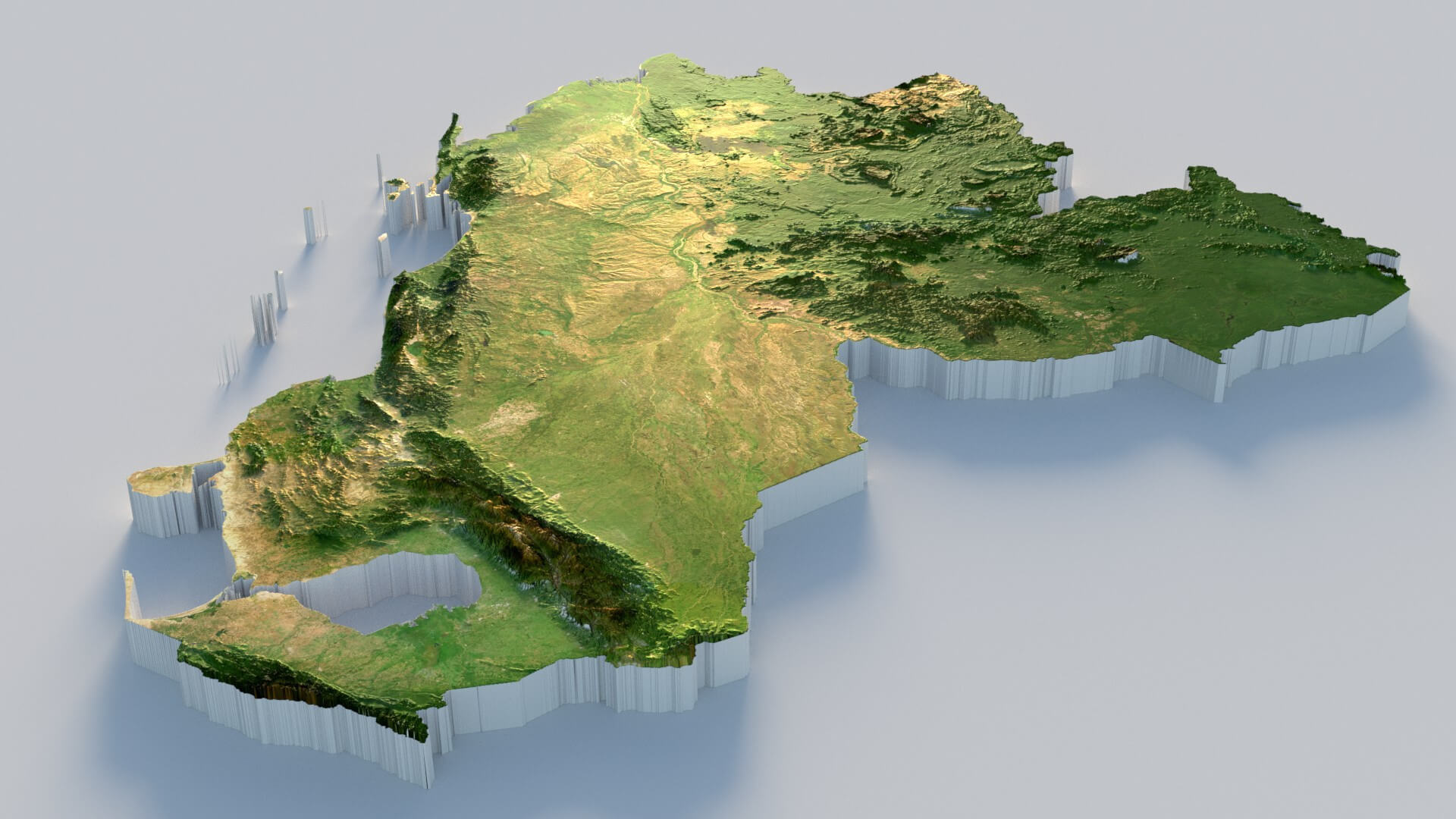 Venezuela Terrain Map - 3D Model by 3dstudio