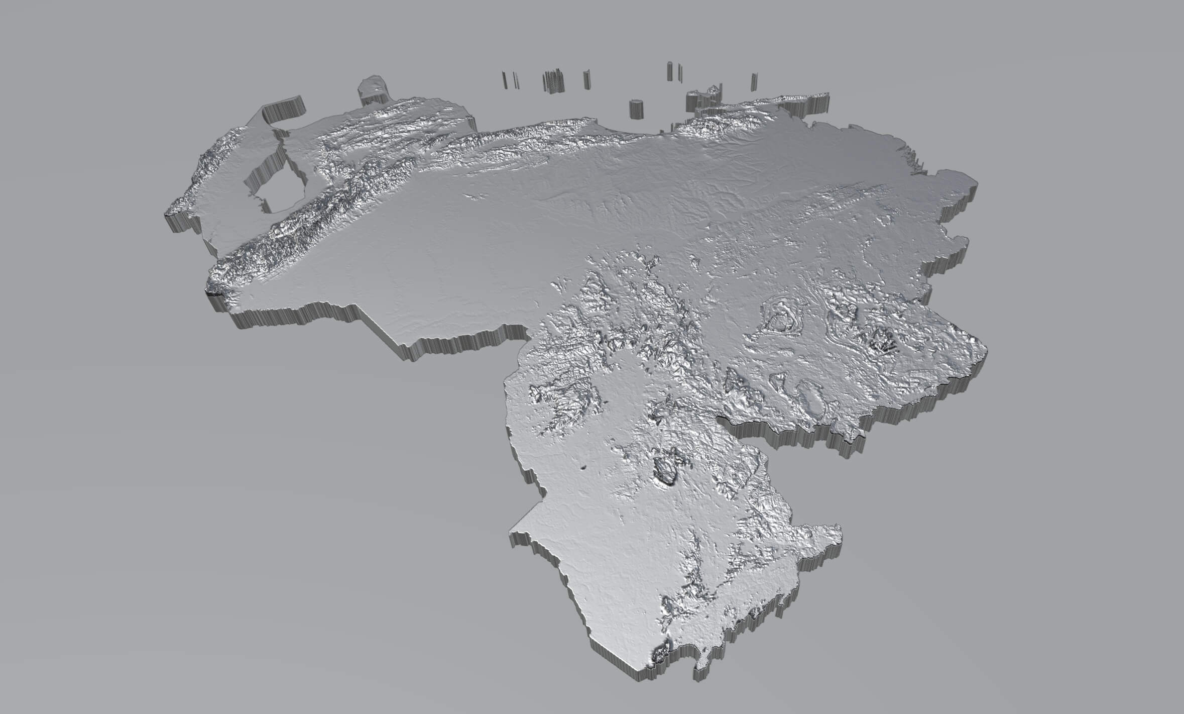 Venezuela Terrain Map - 3D Model by 3dstudio