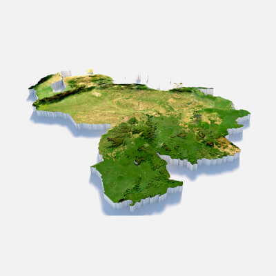 Venezuela Terrain Map - 3D Model by 3dstudio