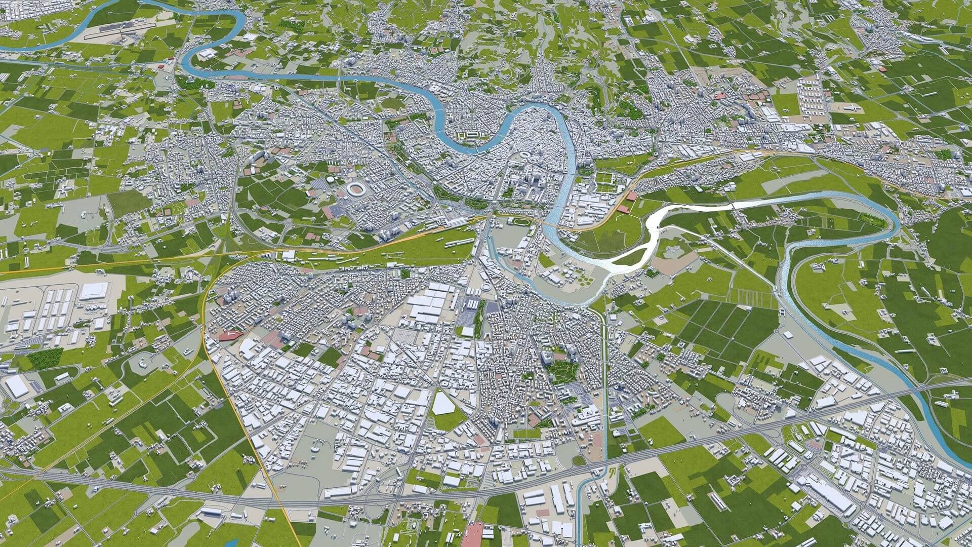 Verona, Italy 120km - 3D Model by 3dstudio